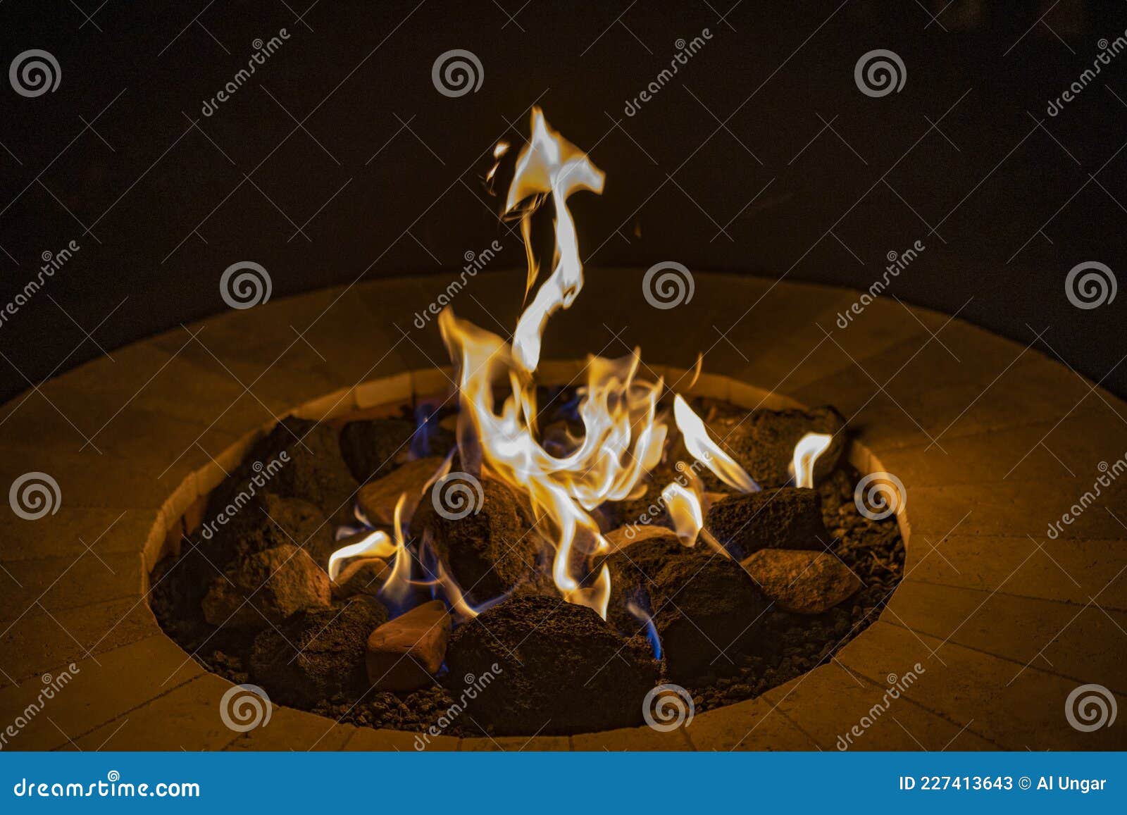 Flames from a Fire Pit stock image. Image of outdoors - 227413643