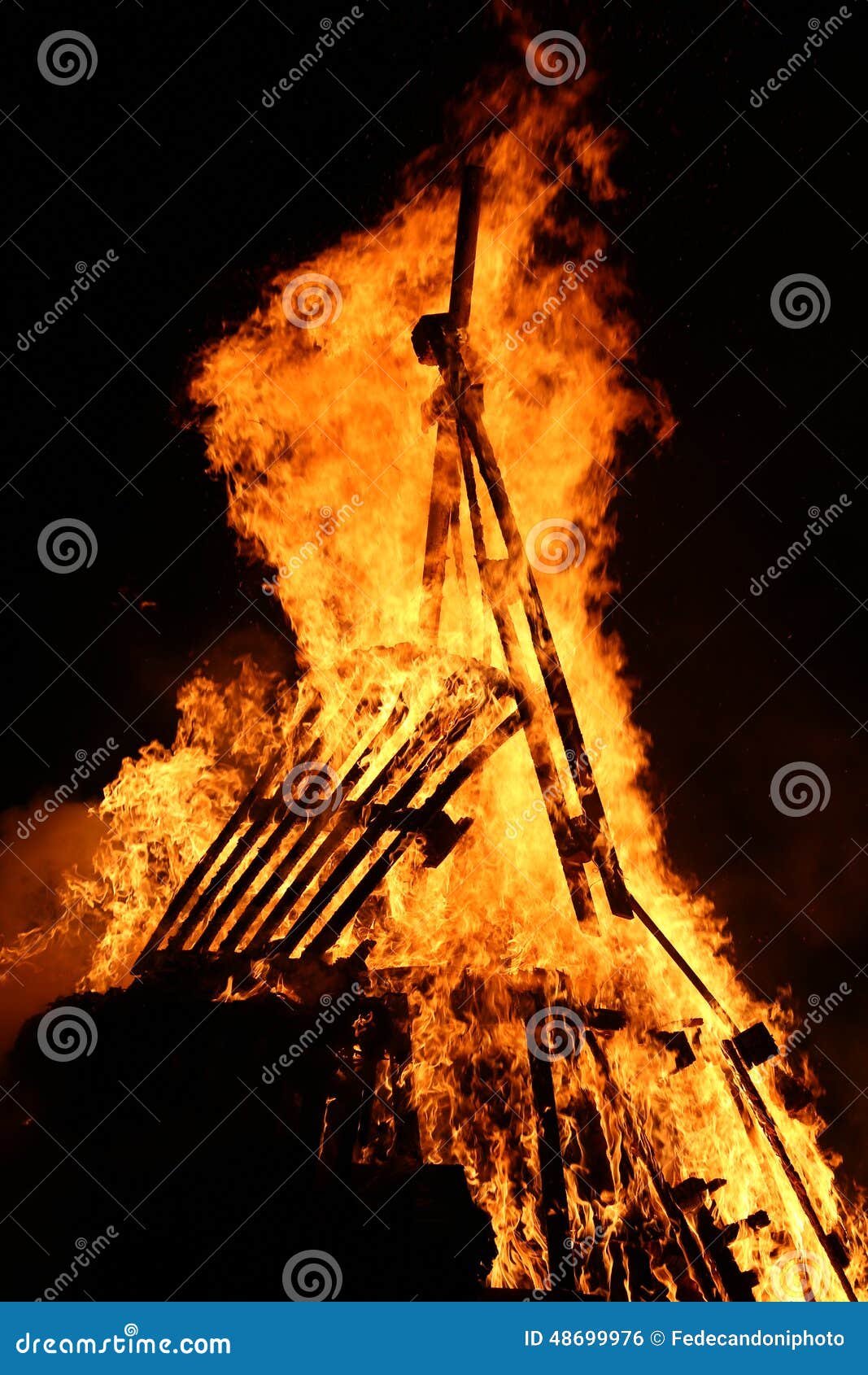 Flames of Fire during a Scary Fire Stock Photo - Image of catastrophic ...