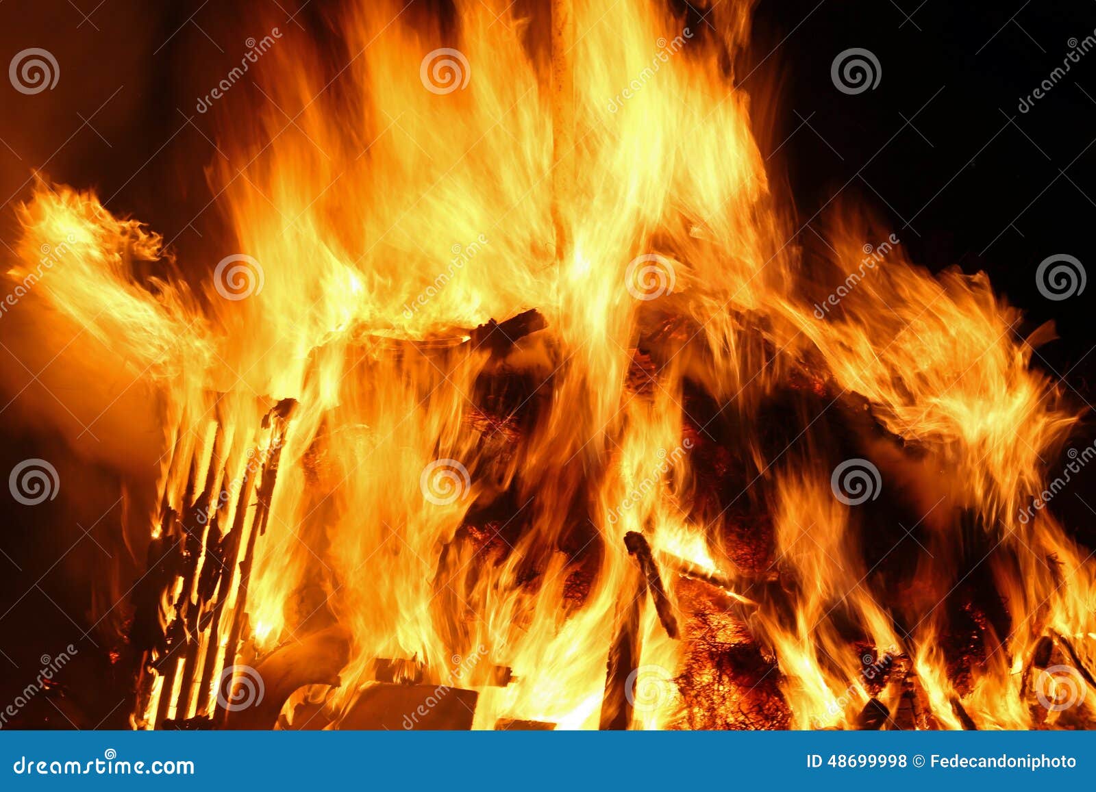 Flames of Fire during a Scary Fire Stock Photo - Image of disaster ...