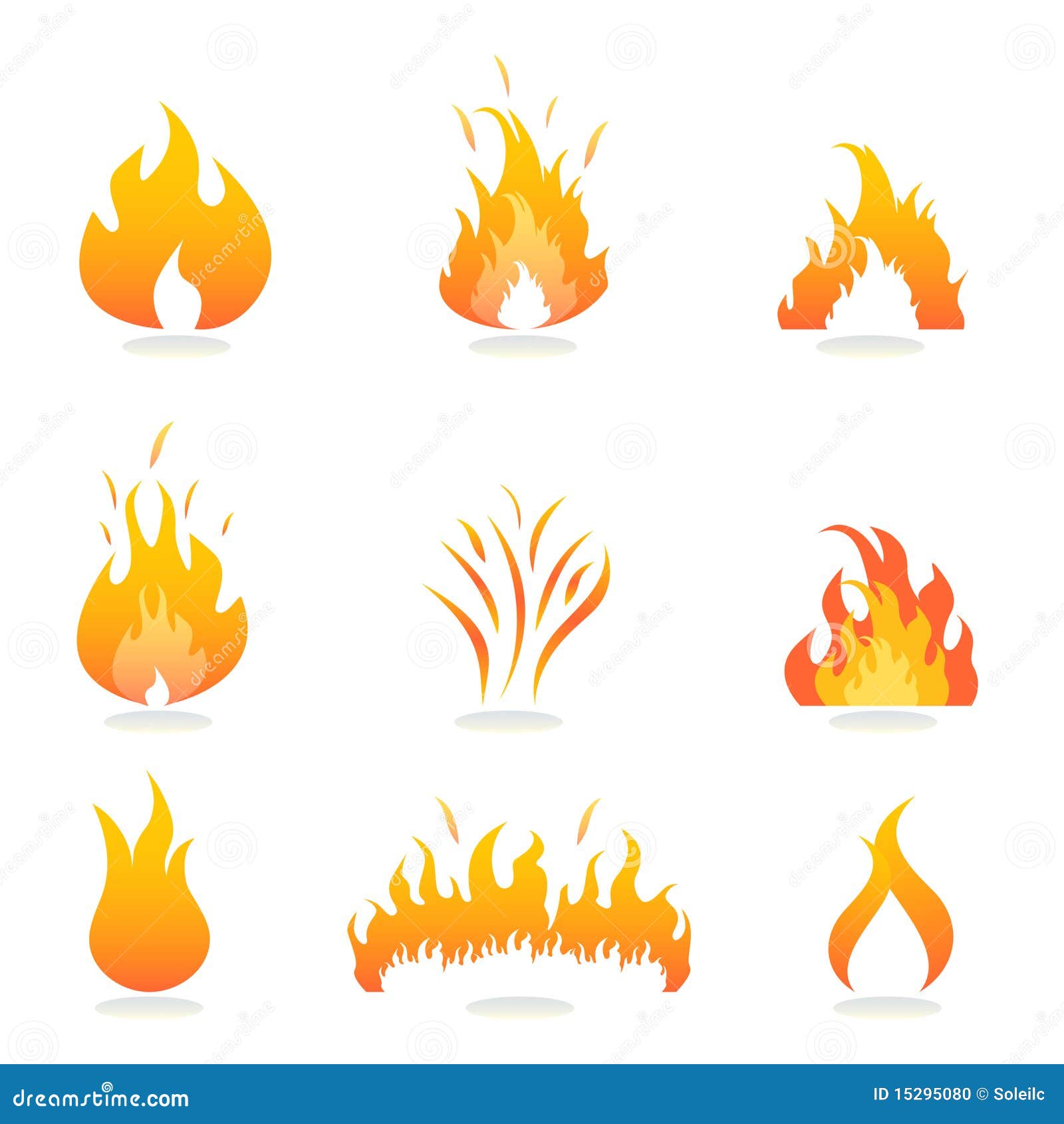 Flames and fire signs stock vector. Illustration of symbol - 15295080