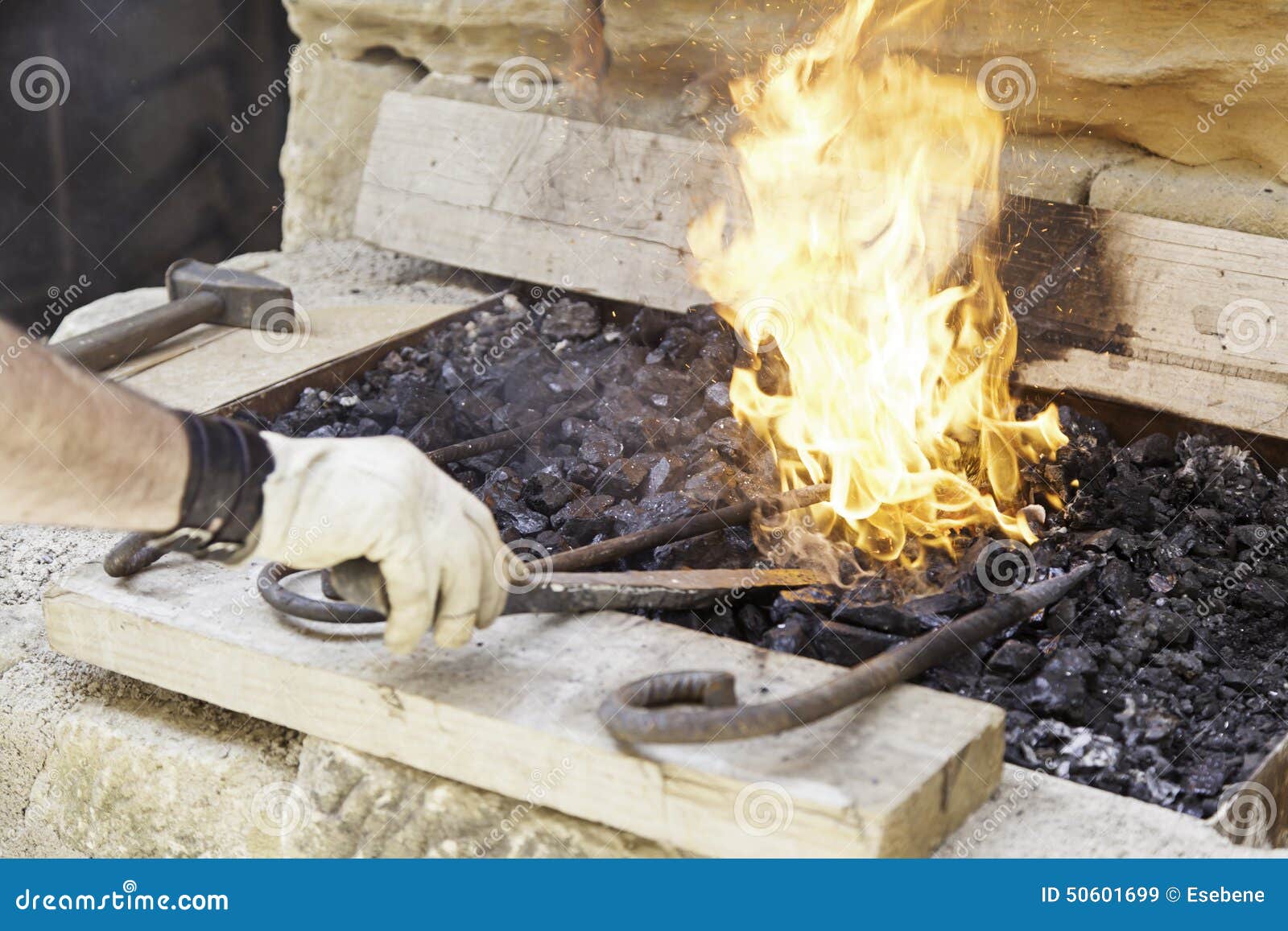 Flames in a forge stock image. Image of heat, fire, fashioned - 50601699