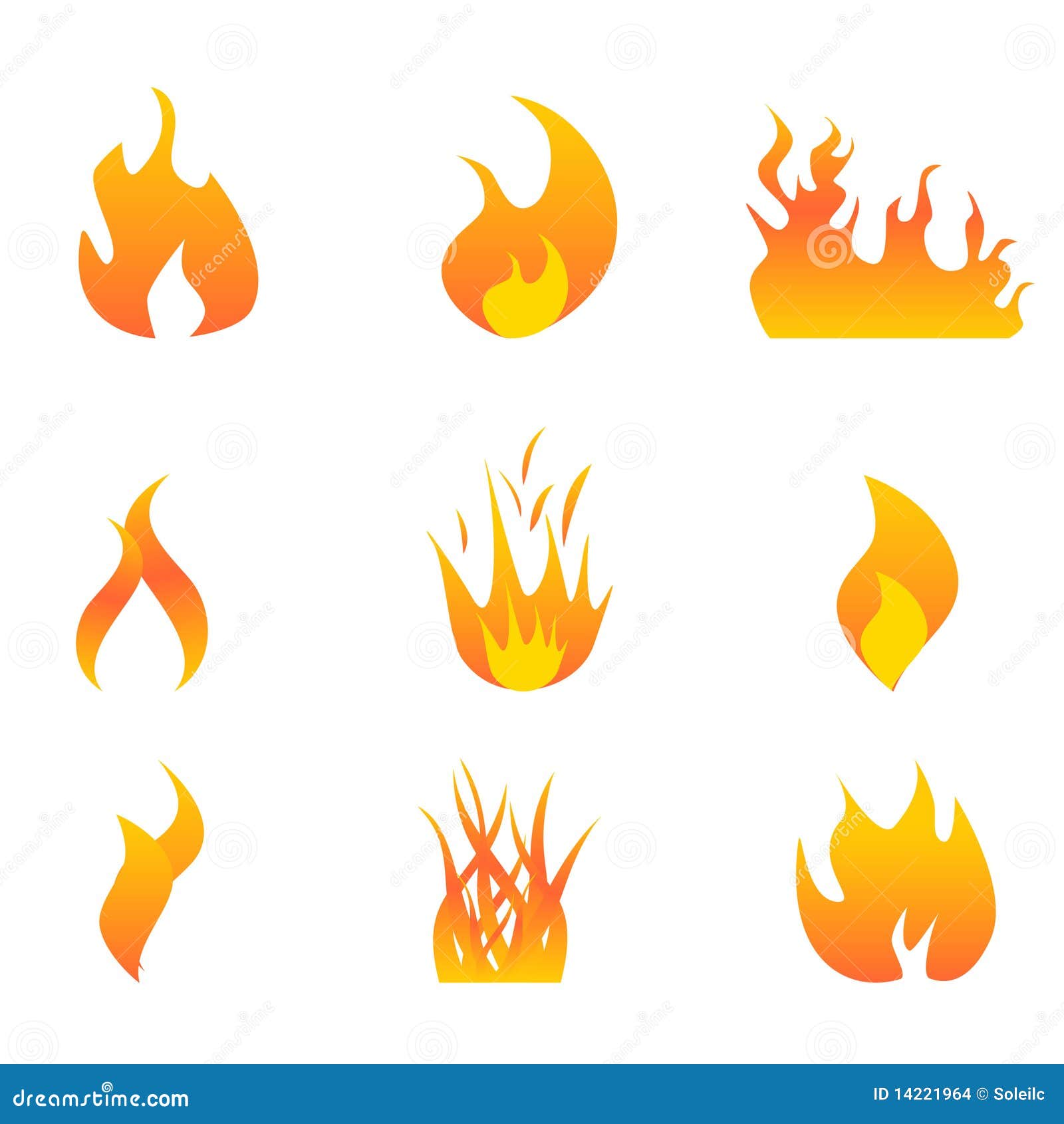 Flames Icon Set Vector Illustration | CartoonDealer.com #14221964