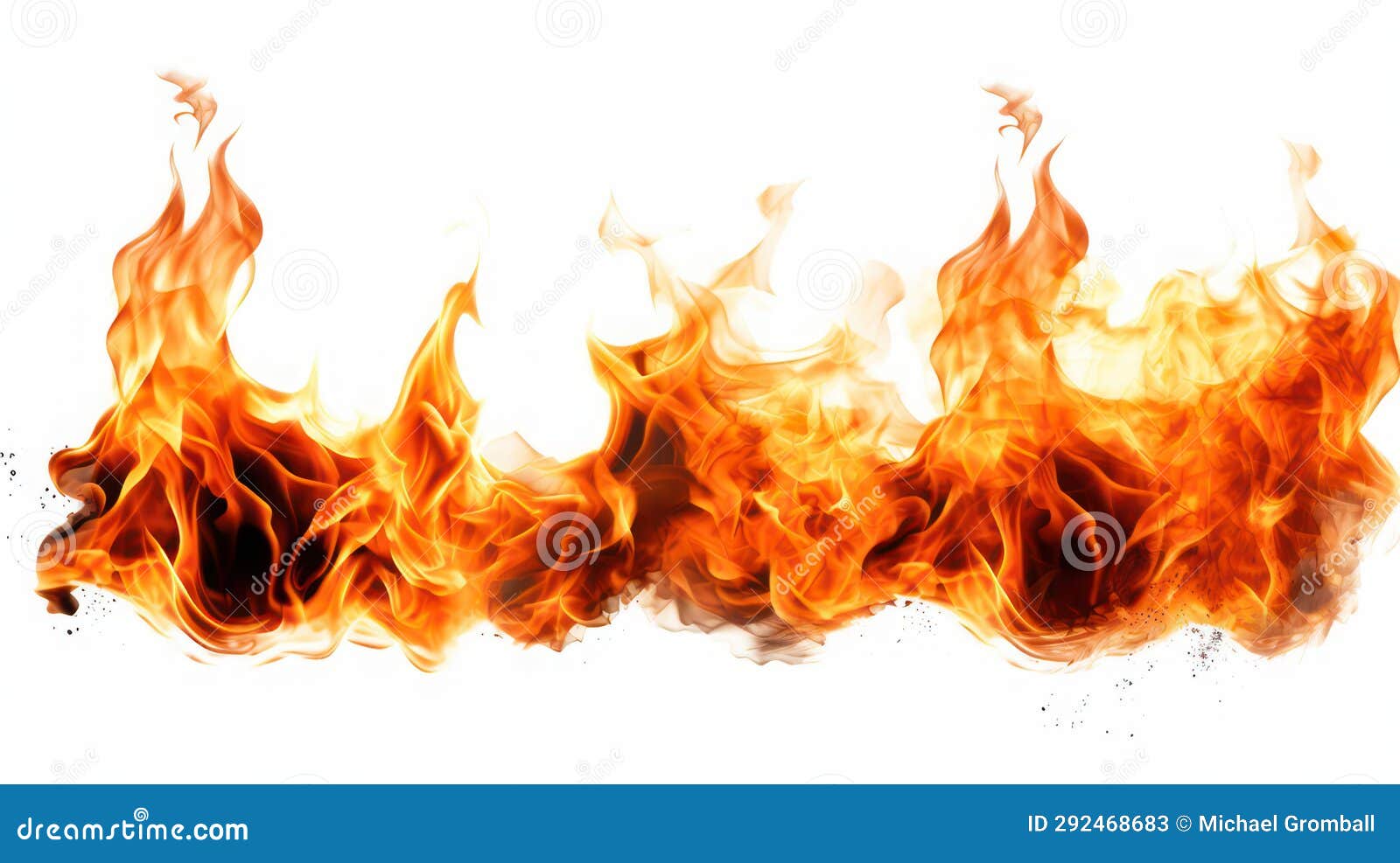 Flames Isolated on White Created with Generative AI. Burning Fire with ...