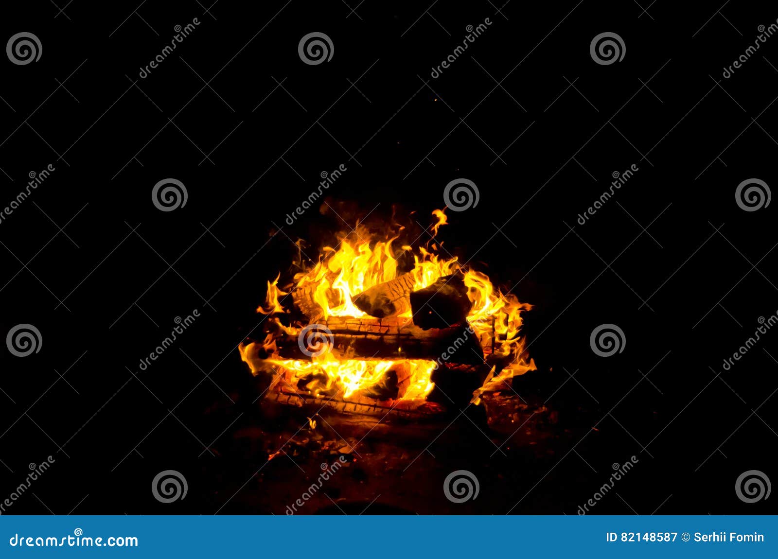 Flames Lit the Fire, Warming His Warmth in Cold Weather. Rules of Safe ...