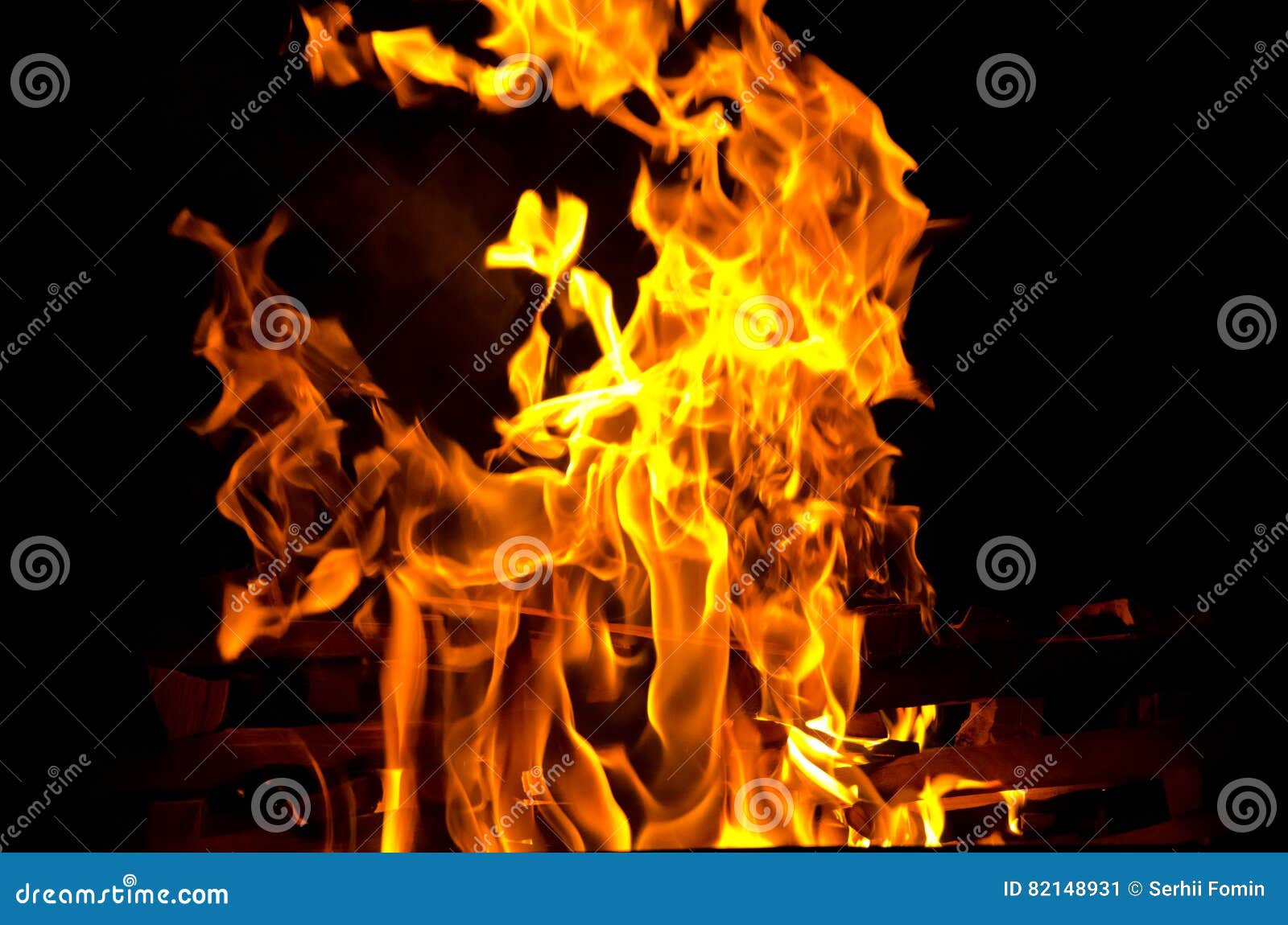 Flames Lit the Fire, Warming His Warmth in Cold Weather. Rules of Safe ...