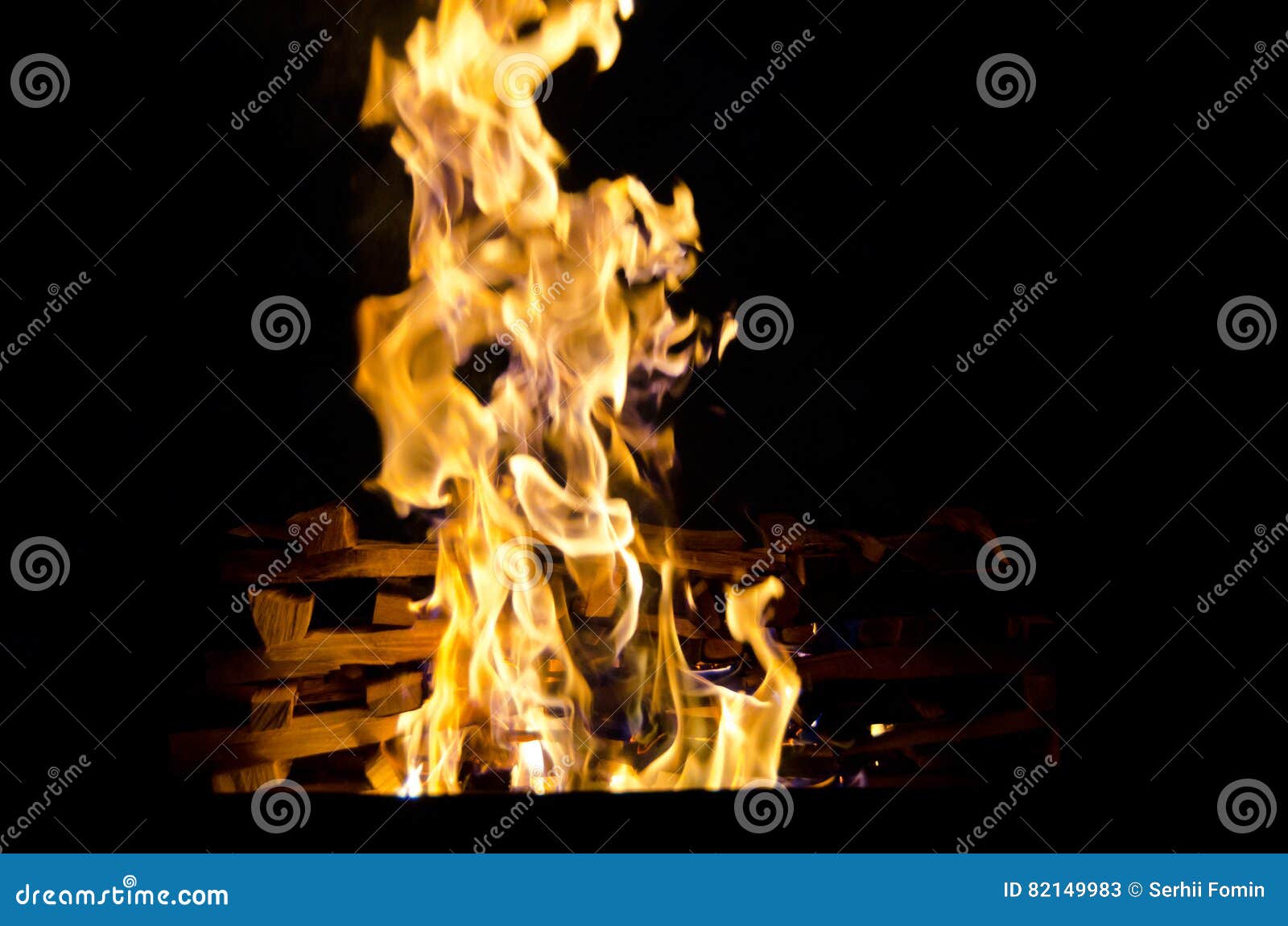 Flames Lit the Fire, Warming His Warmth in Cold Weather. Rules of Safe ...