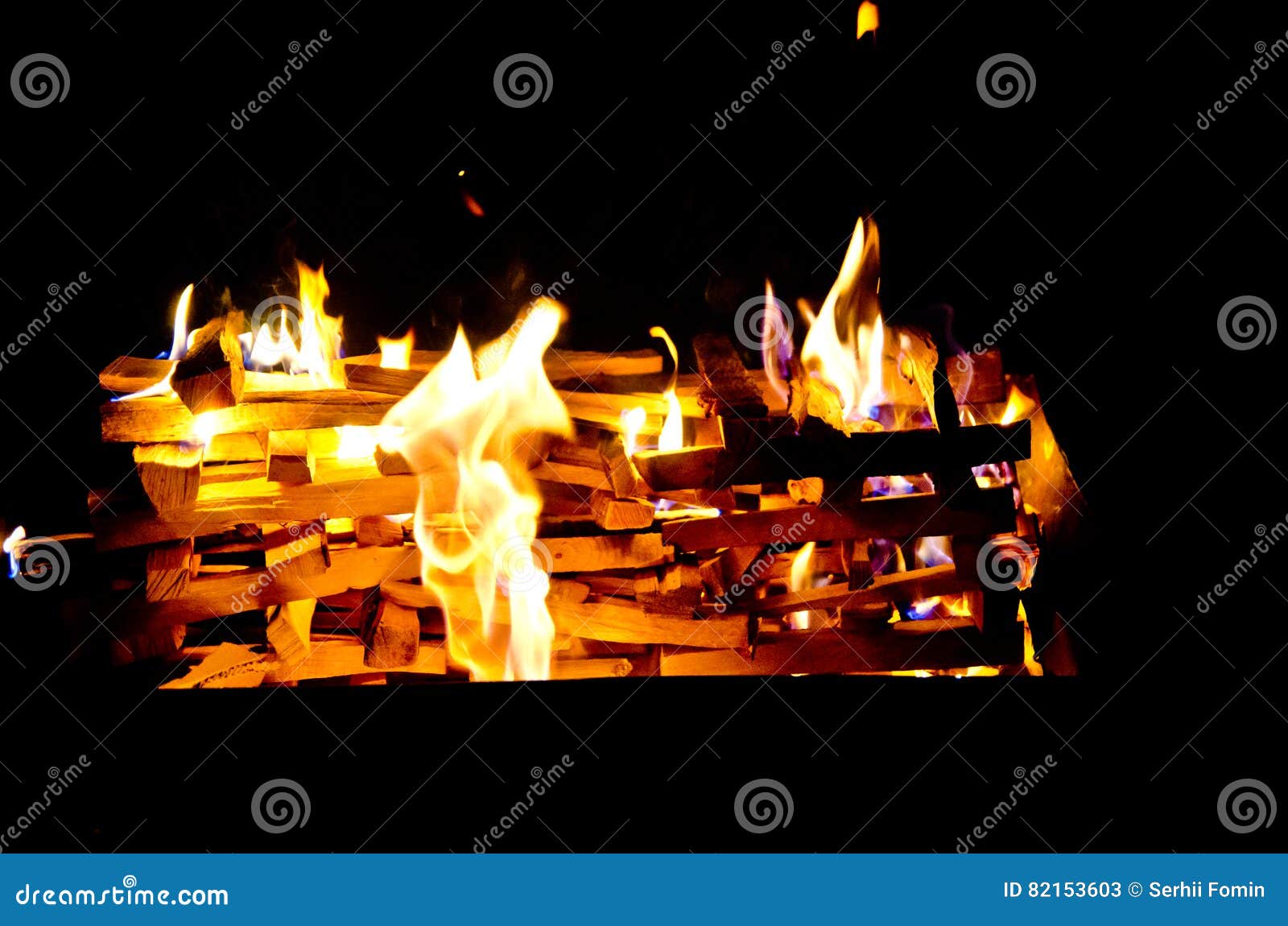 Flames Lit the Fire, Warming His Warmth in Cold Weather. Rules of Safe ...