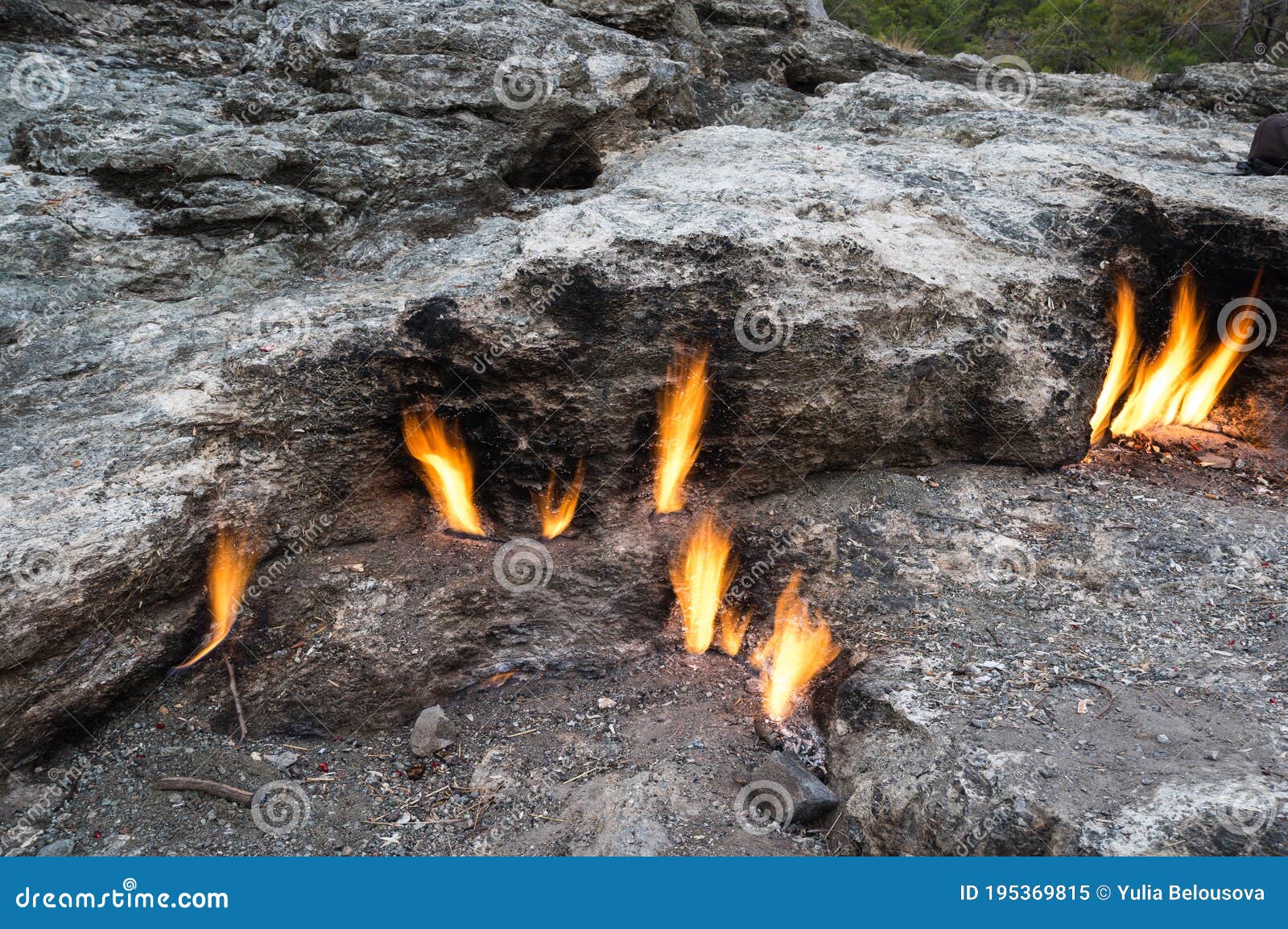 Flames of Mount Chimaera from the Underground Stock Image - Image of ...