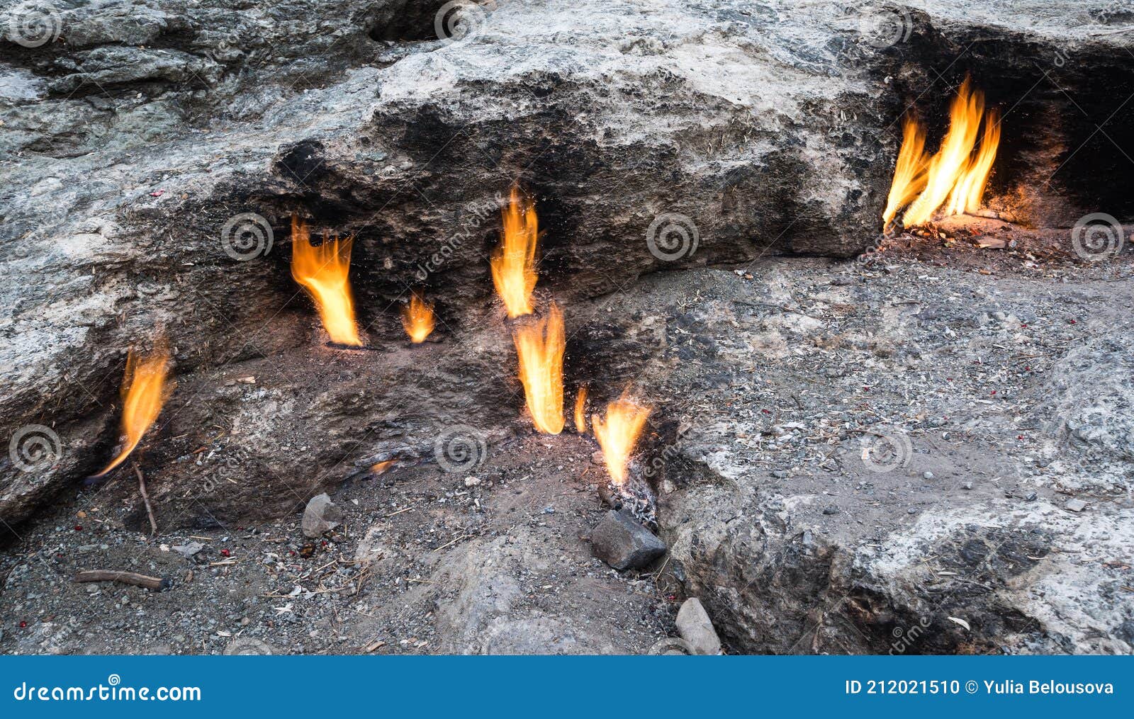 Flames of Mount Chimaera from the Underground Stock Photo - Image of ...