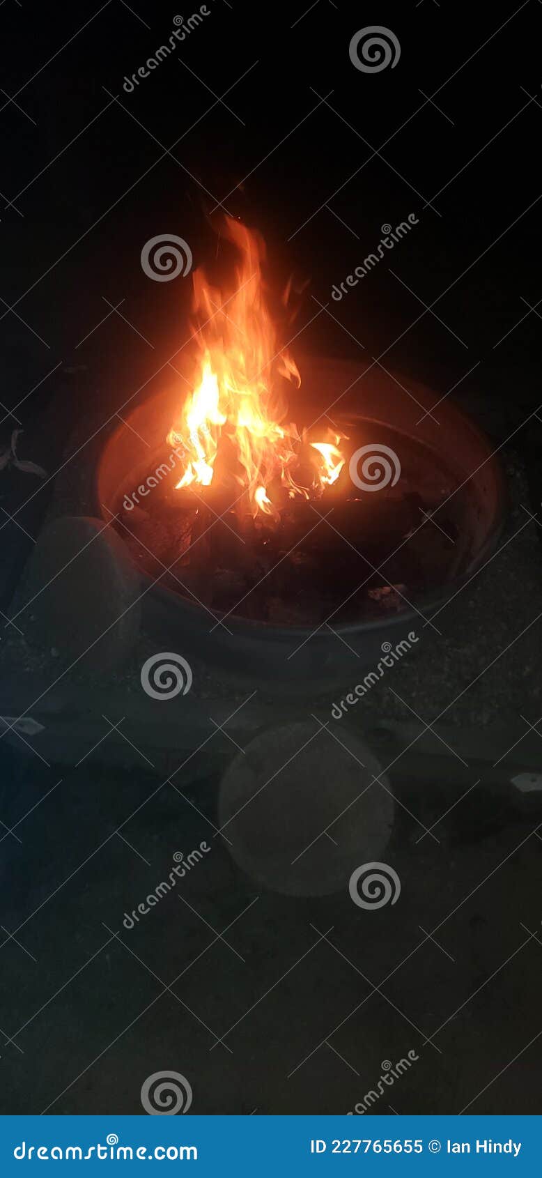 Flames night light stock image. Image of quail, fire - 227765655