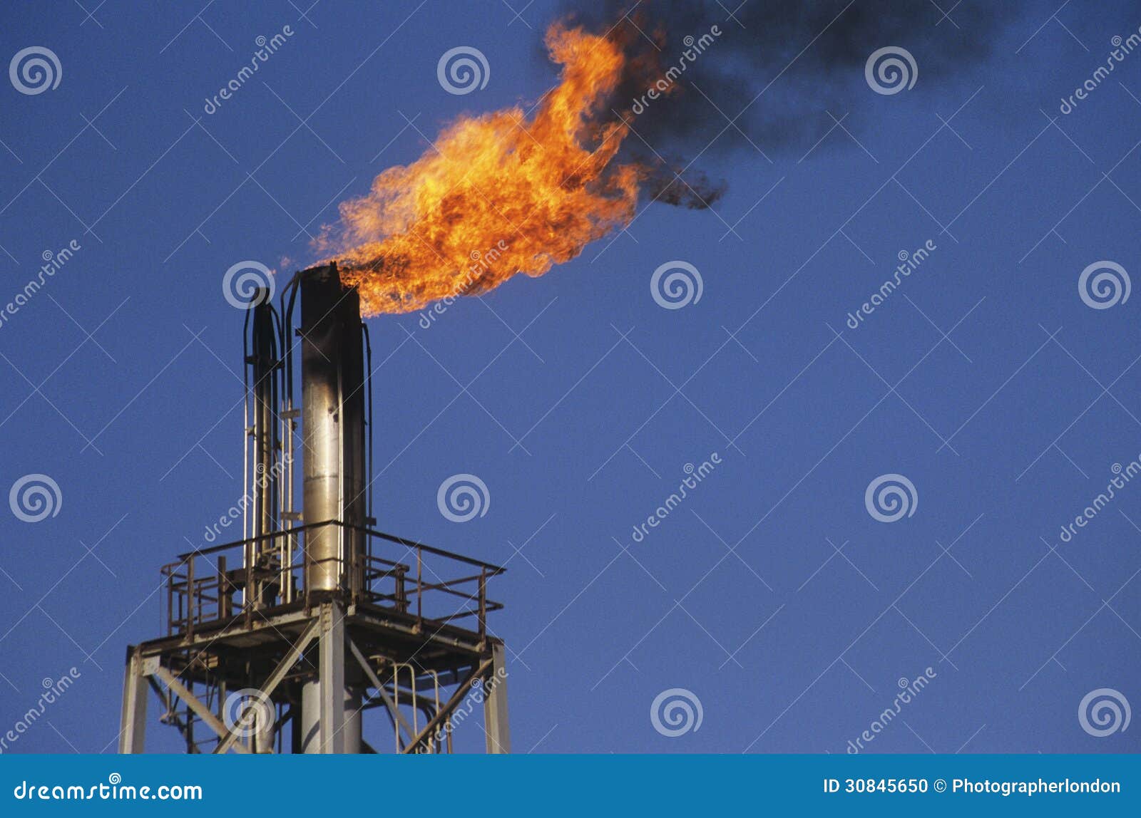Flames Rising Out of Smoke Stack Stock Photo - Image of closeup, copy ...
