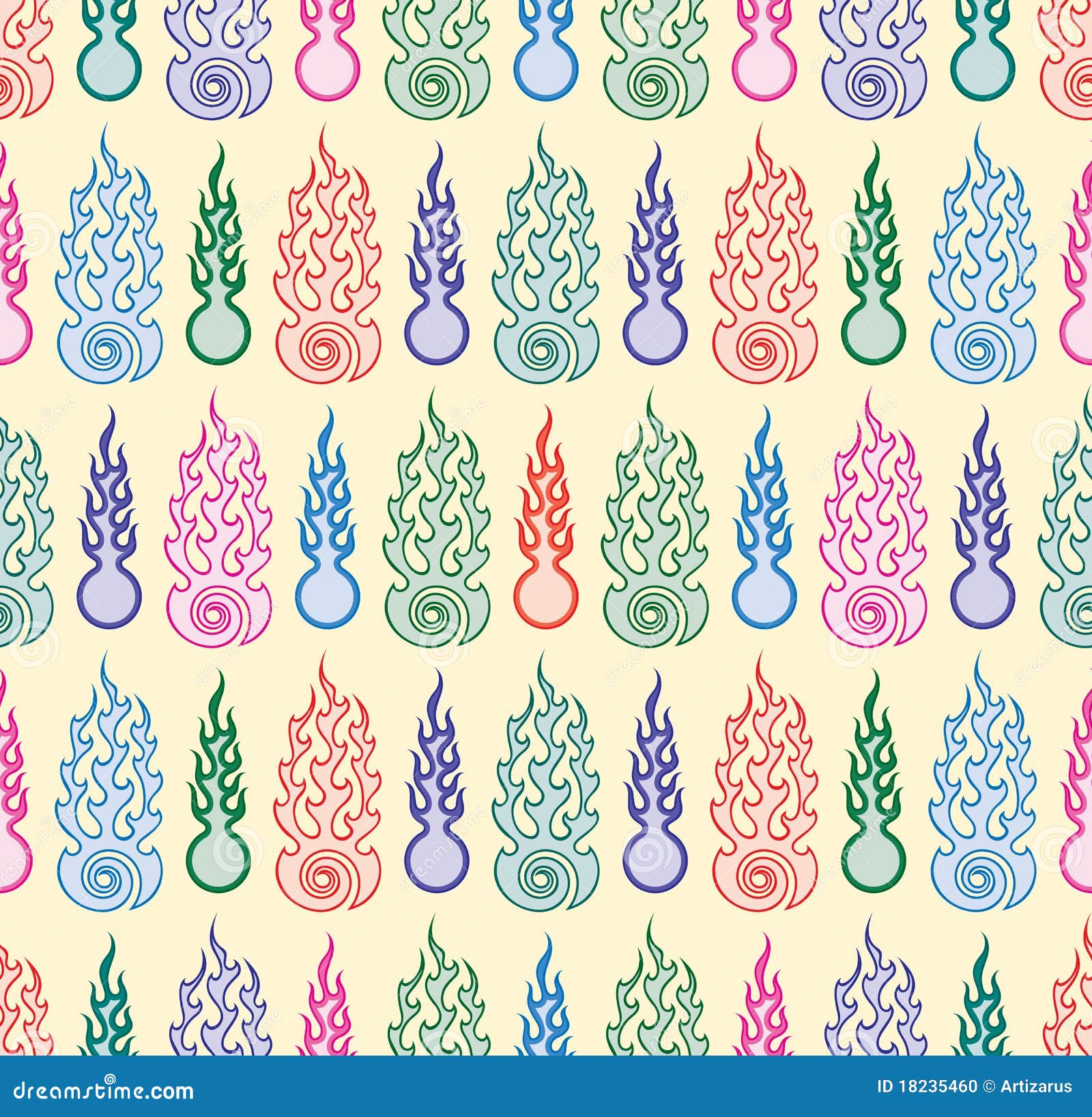 Flames seamless pattern stock vector. Illustration of decoration - 18235460