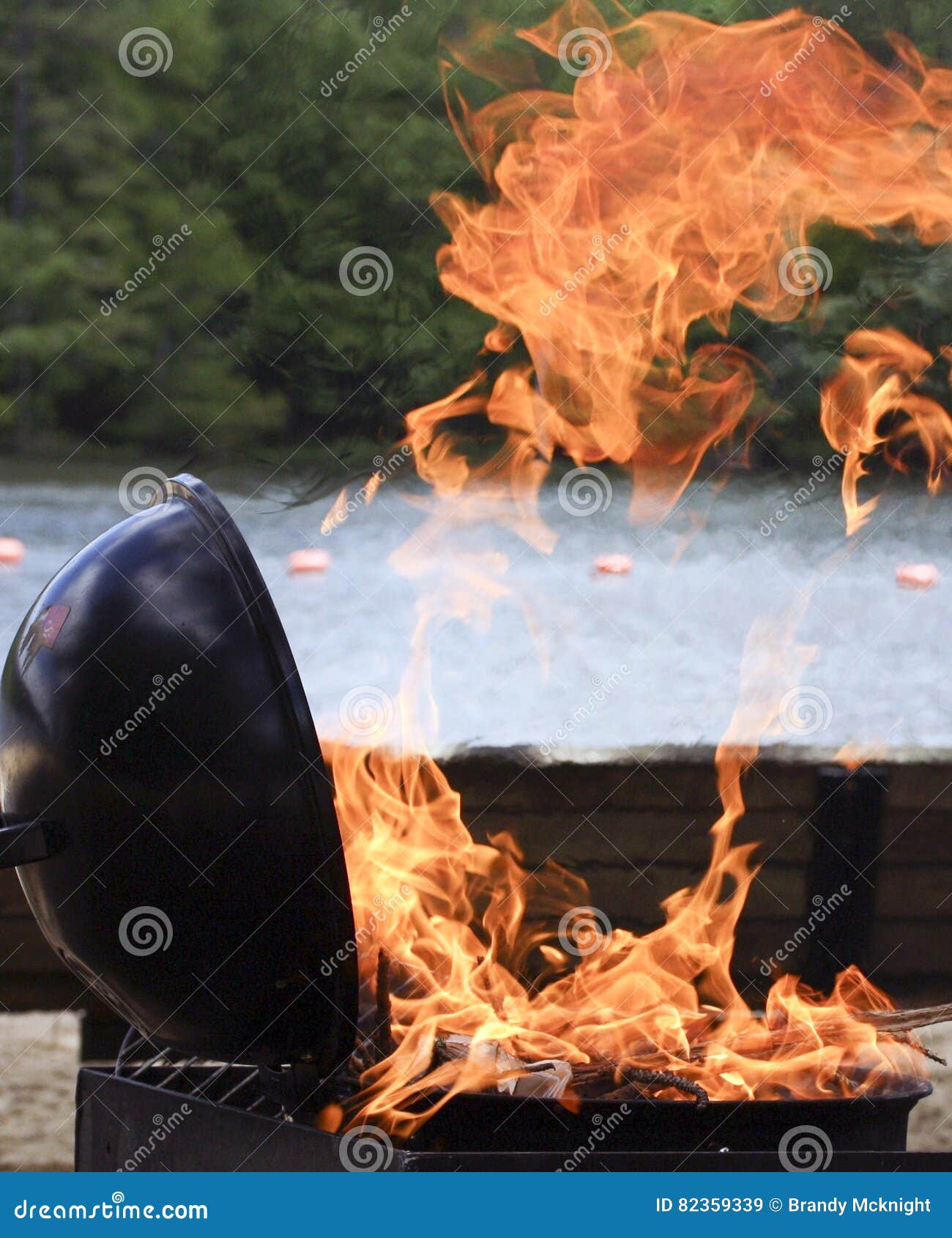 Flames Shooting from Grill stock image. Image of nature - 82359339