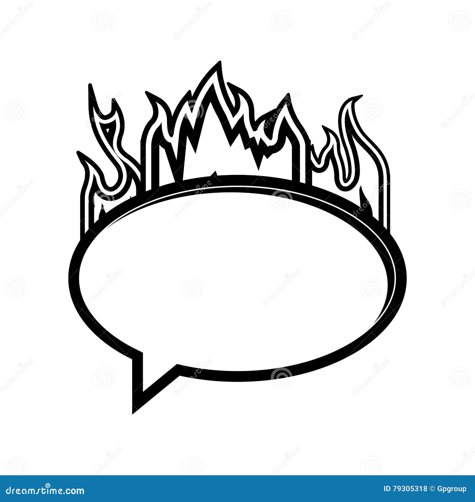 Flames with speech bubble stock vector. Illustration of passion - 79305318
