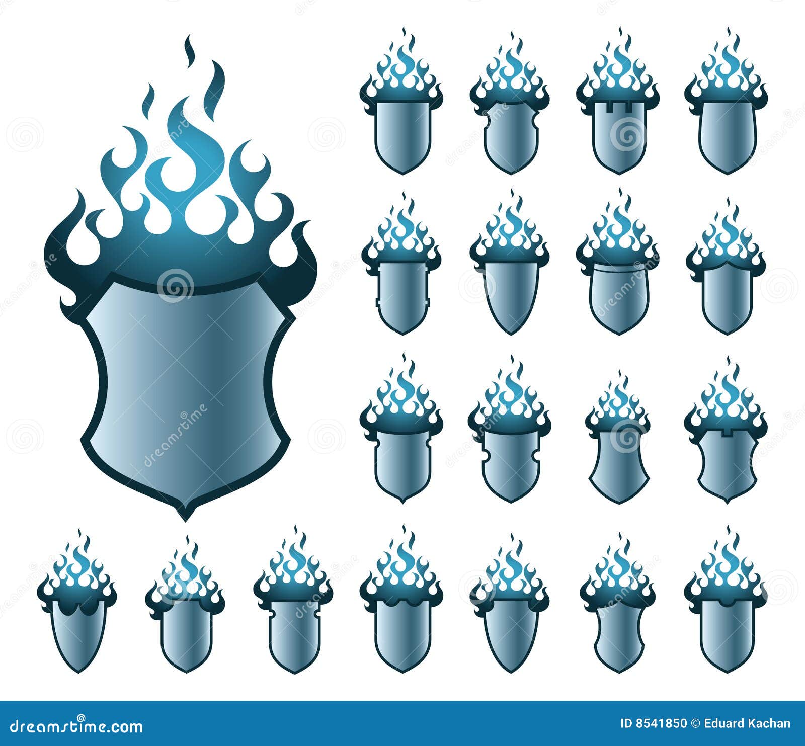 Flameshields blue pattern stock vector. Illustration of vector - 8541850