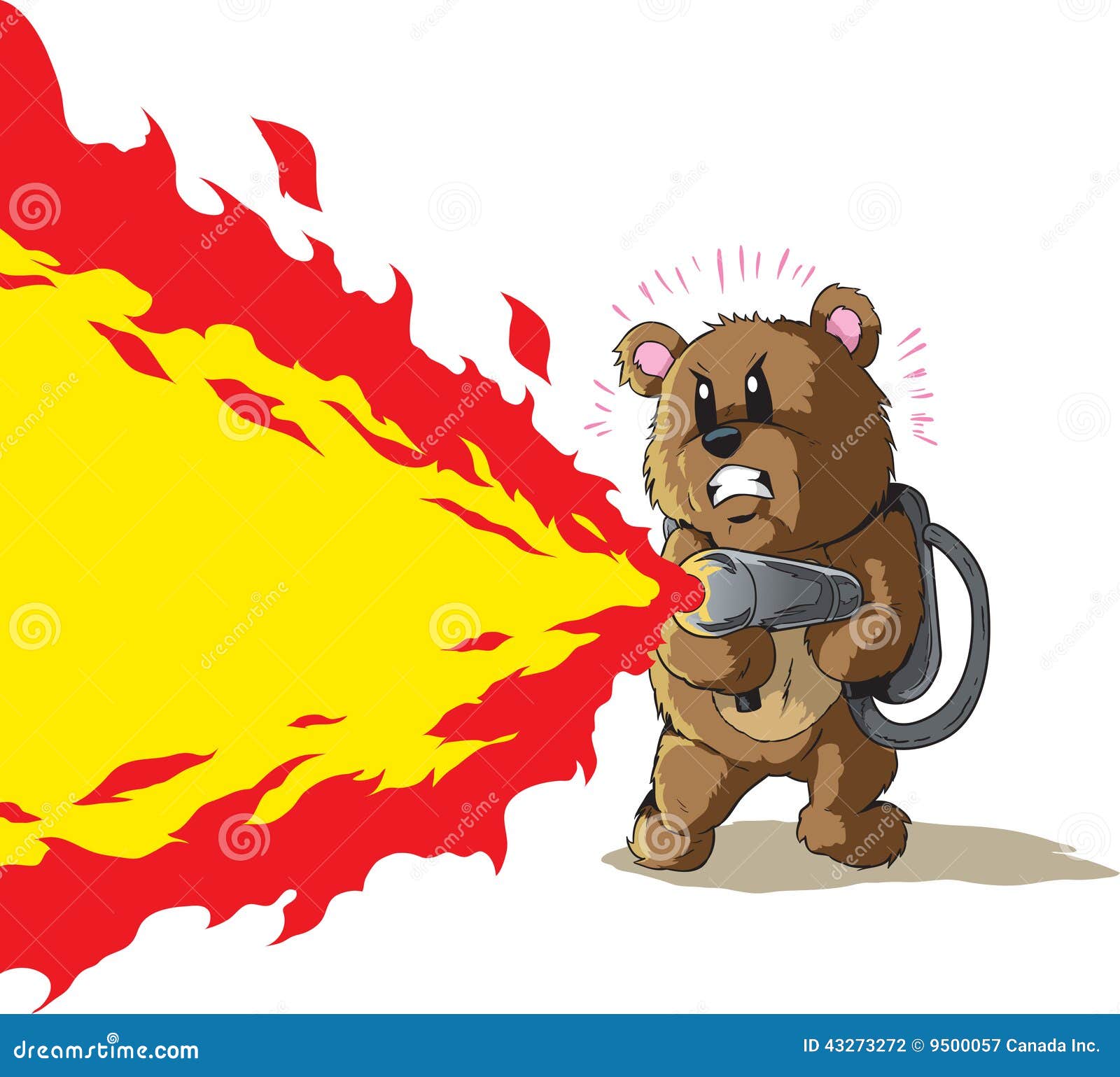 Flamethrower Bear stock vector. Illustration of flamethrower - 43273272