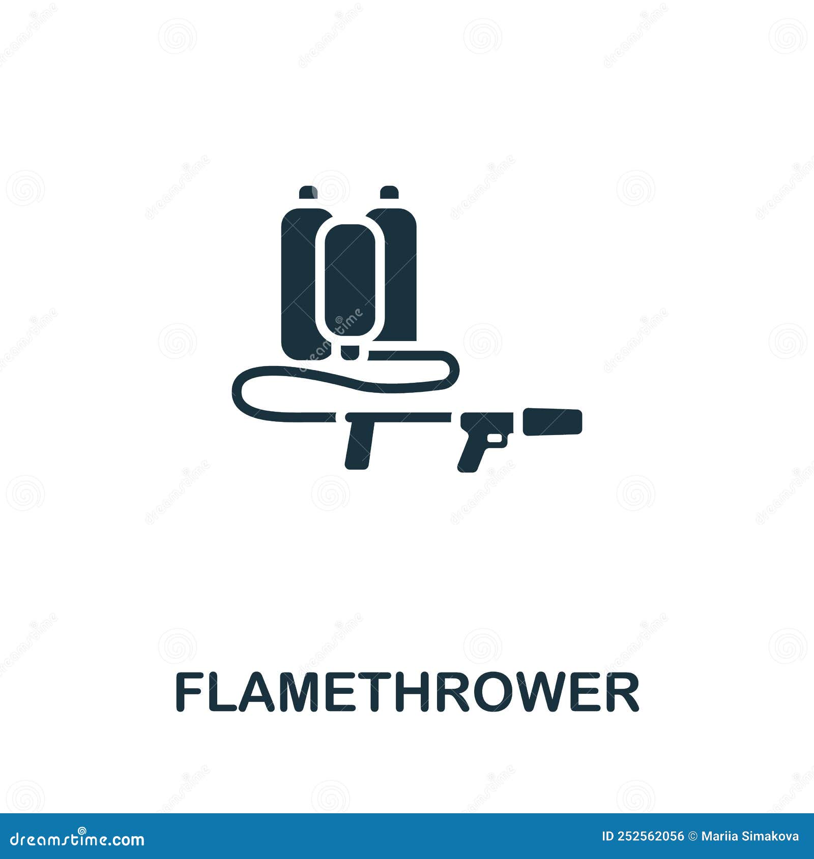 Flamethrower Icon. Monochrome Simple Line Weapon Icon For Templates ...