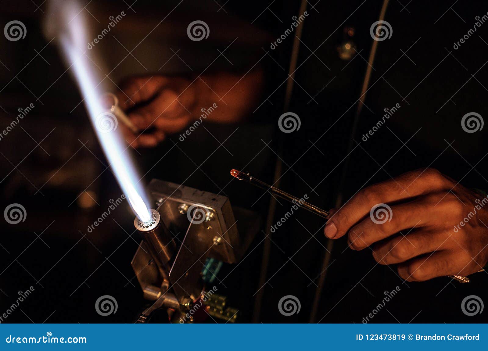 A Flameworkers Torch stock image. Image of glassblower - 123473819