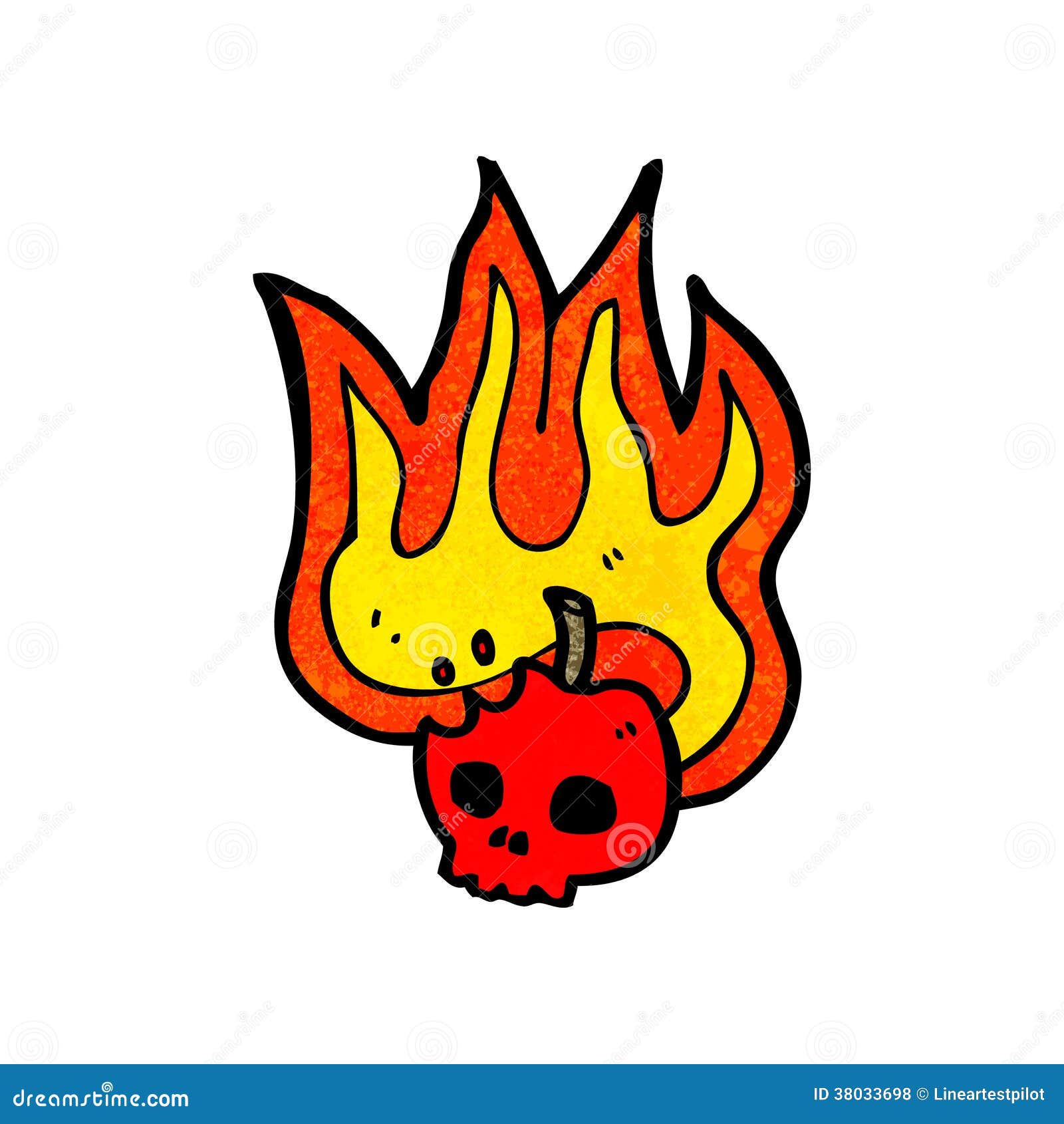 Flaming Apple Skull Cartoon Stock Vector - Illustration of apple, clip ...