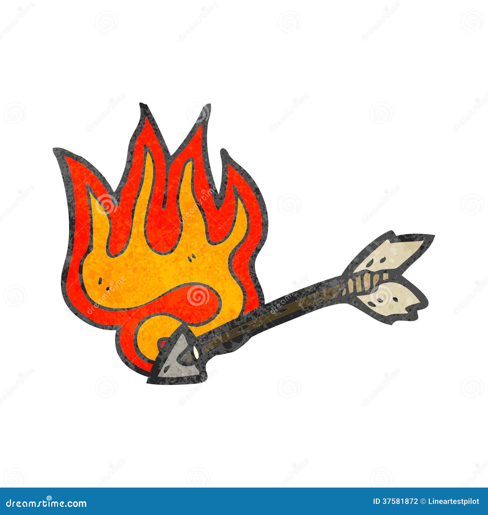 Flaming arrow cartoon stock vector. Illustration of quirky - 37581872