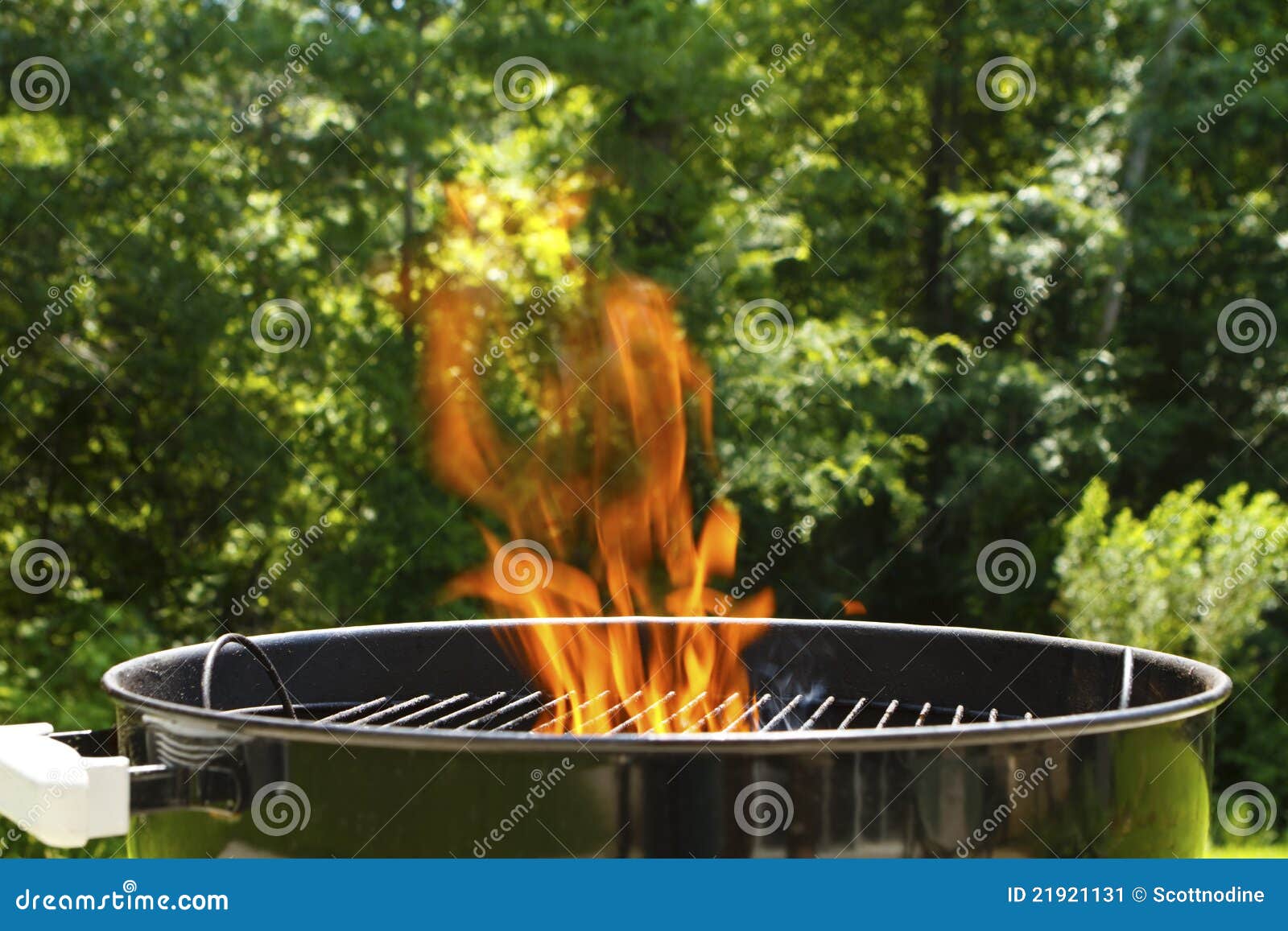 Flaming Barbeque Charcoal Grill Stock Image - Image of horizontal ...