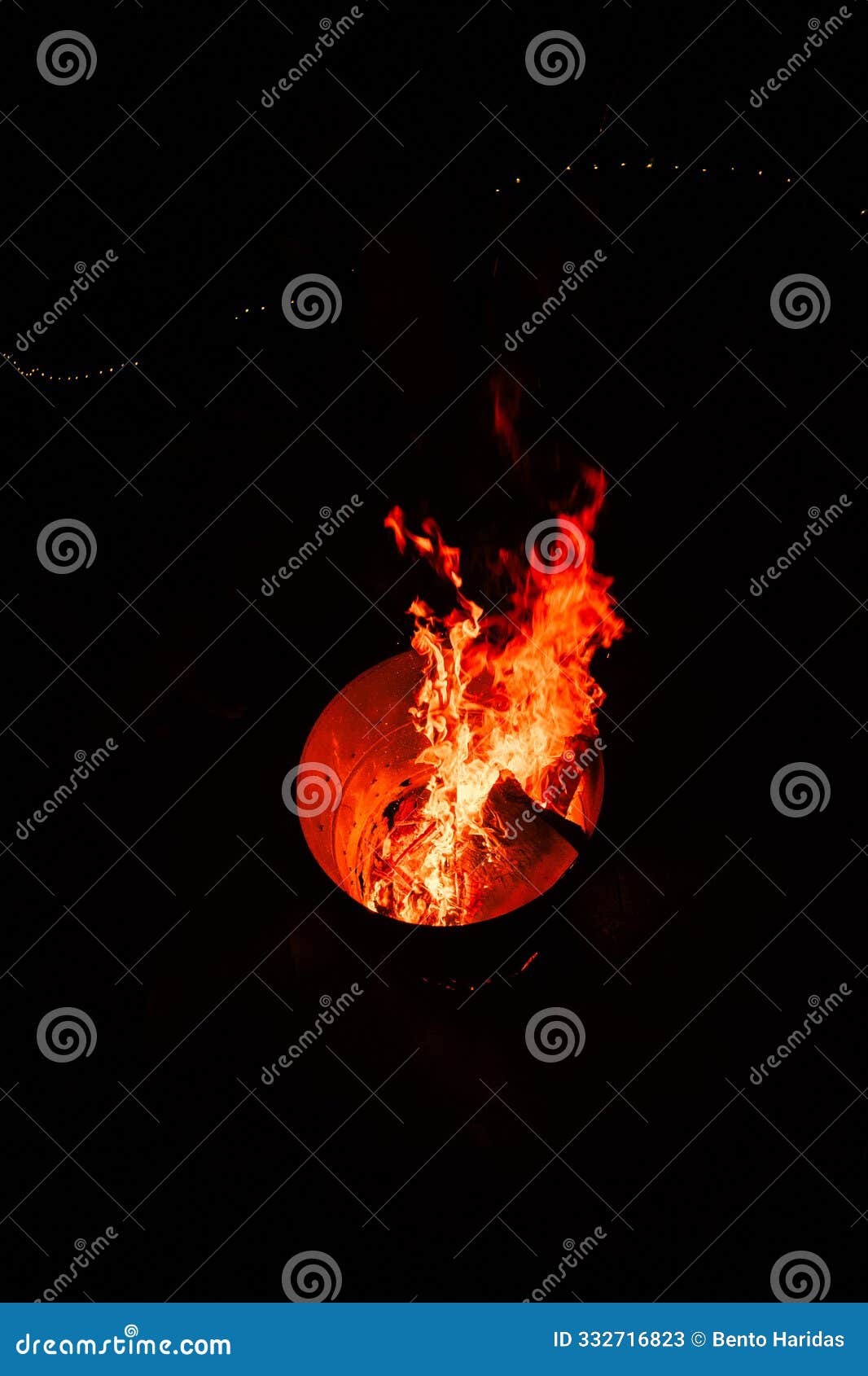 Flaming Barrel with Burning Wood Glowing Red Stock Image - Image of ...