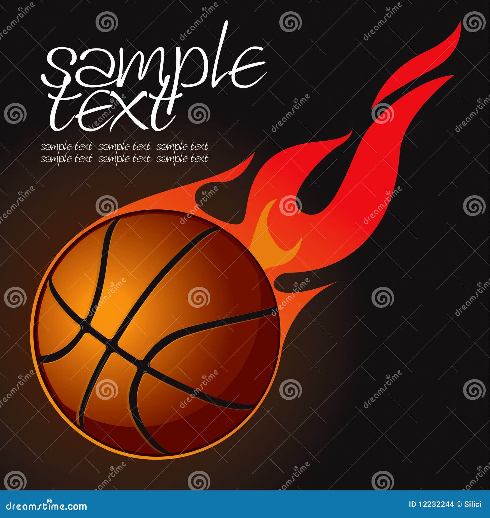 Flaming basketball stock vector. Illustration of burn - 12232244