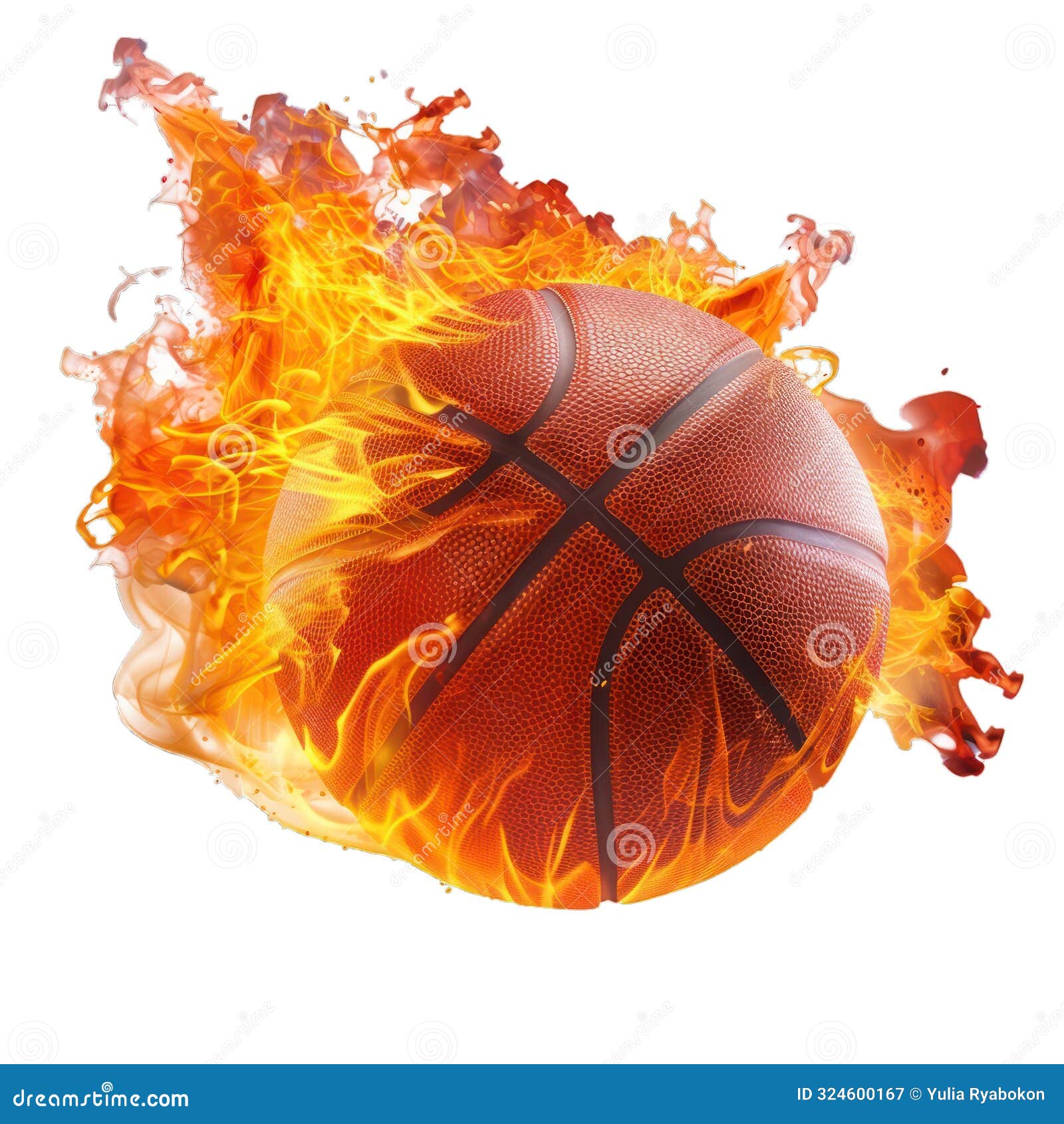 Flaming Basketball on Transparent Background Stock Image - Image of ...