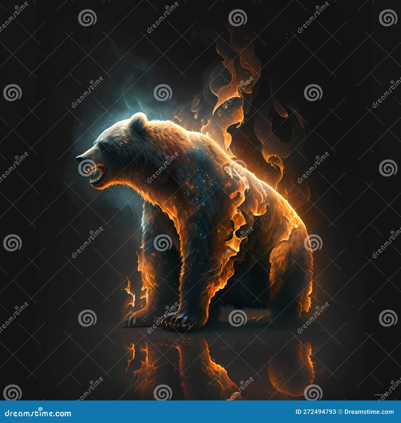 Flaming Bear Angry. Generative AI Stock Illustration - Illustration of ... Flaming Bear Angry. Generative AI Stock Illustration - Illustration of ...