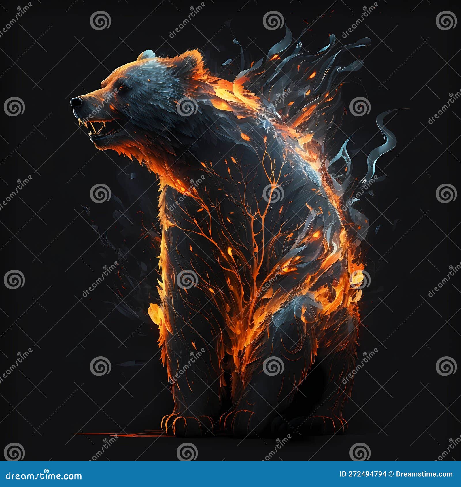 Flaming Bear Angry. Generative AI Stock Illustration - Illustration of ... Flaming Bear Angry. Generative AI Stock Illustration - Illustration of ...