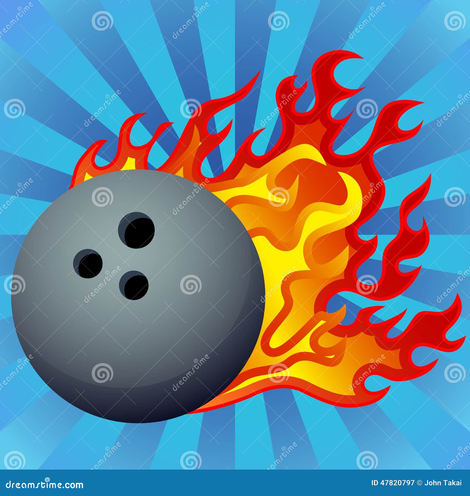 Flaming Bowling Ball stock vector. Illustration of fire - 47820797