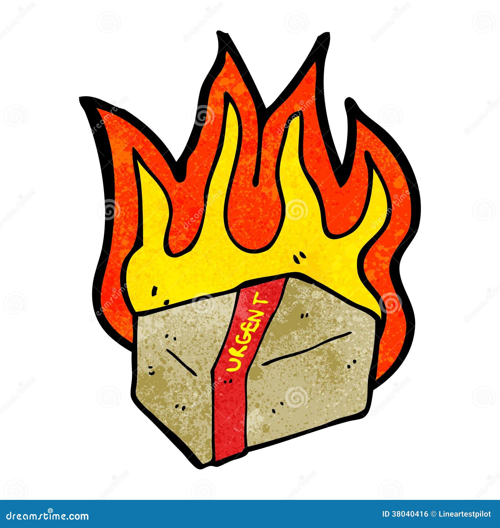 Flaming box cartoon stock vector. Illustration of burning - 38040416