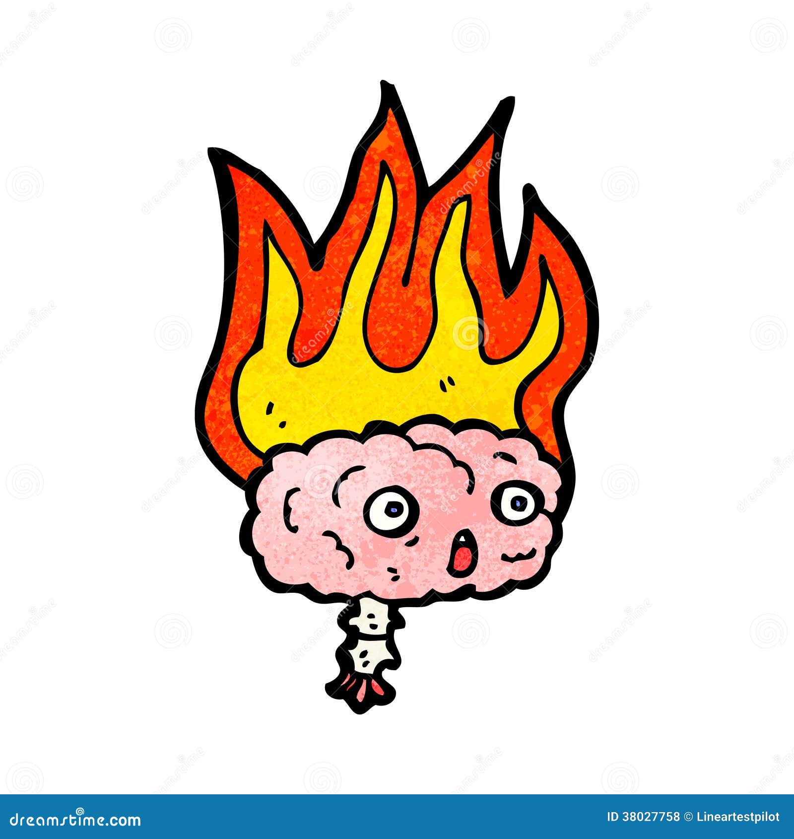 Flaming brain cartoon stock vector. Illustration of drawing - 38027758