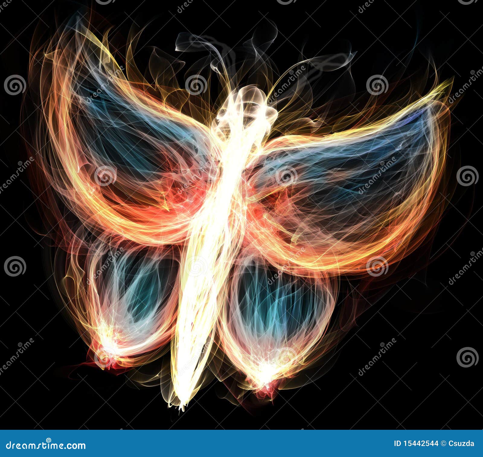 Flaming butterfly stock illustration. Illustration of burning - 15442544