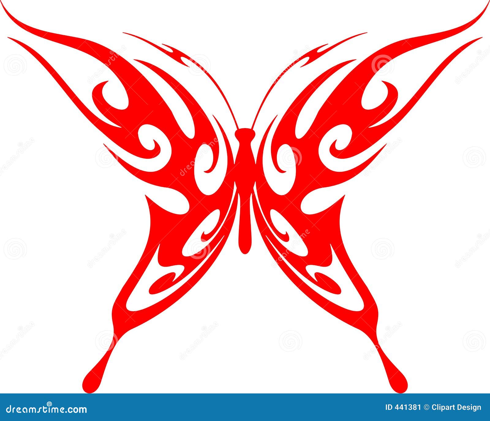 Flaming Butterfly Tribal (Vector) 5 Royalty-Free Illustration ...