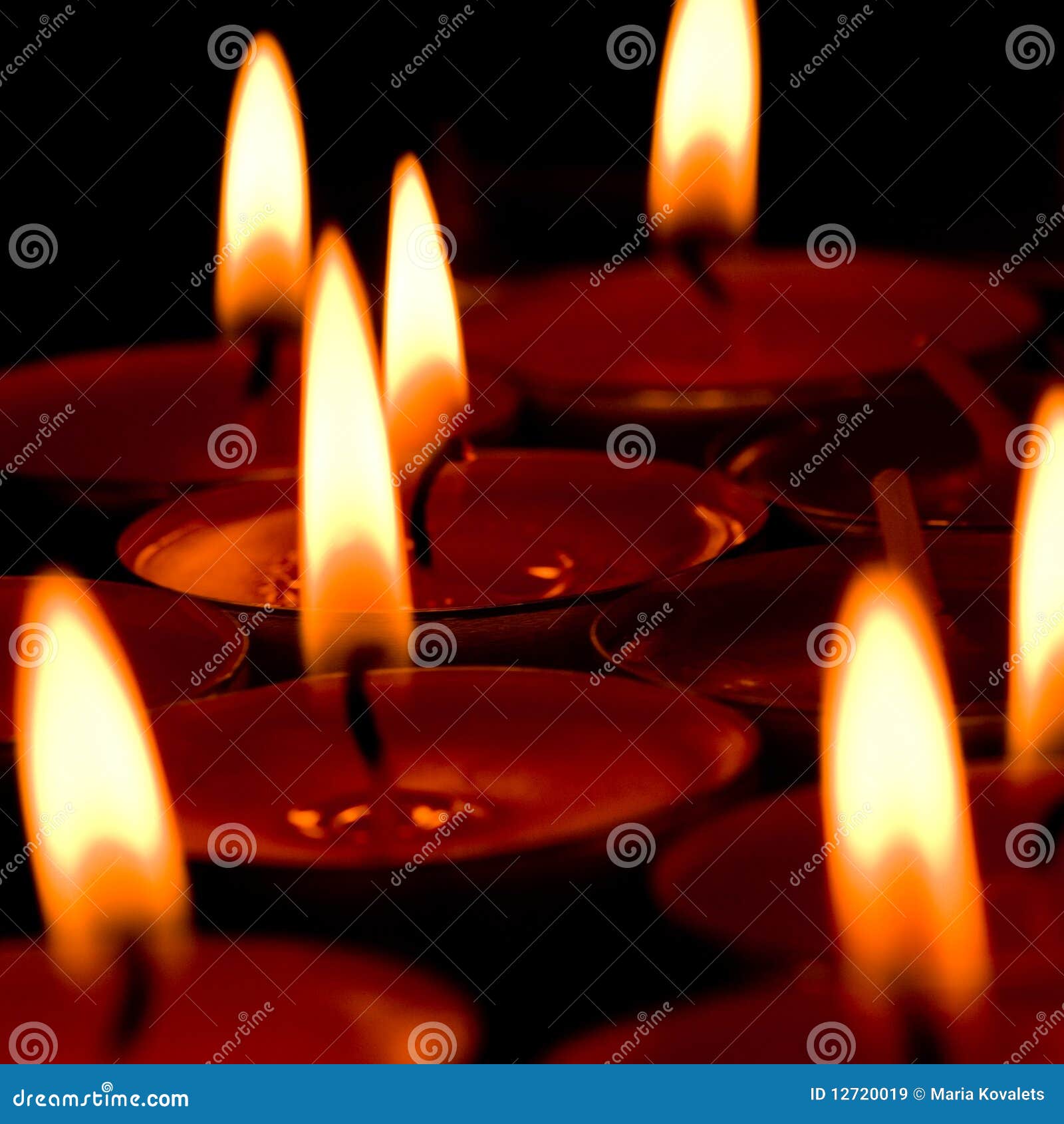 Flaming candles stock image. Image of group, heat, bright - 12720019