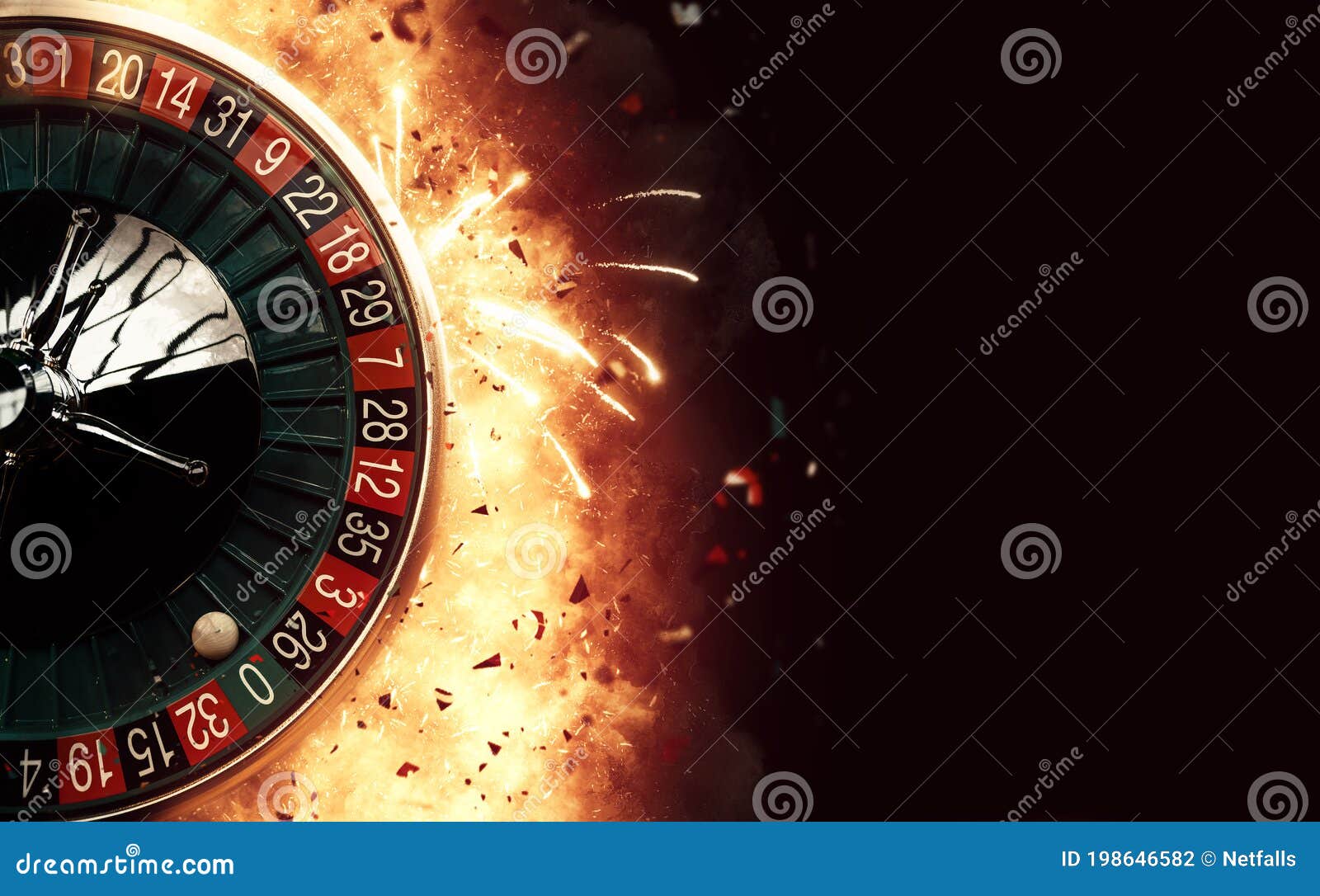 Flaming Casino Roulette Wheel Stock Photo - Image of number, lucky ...