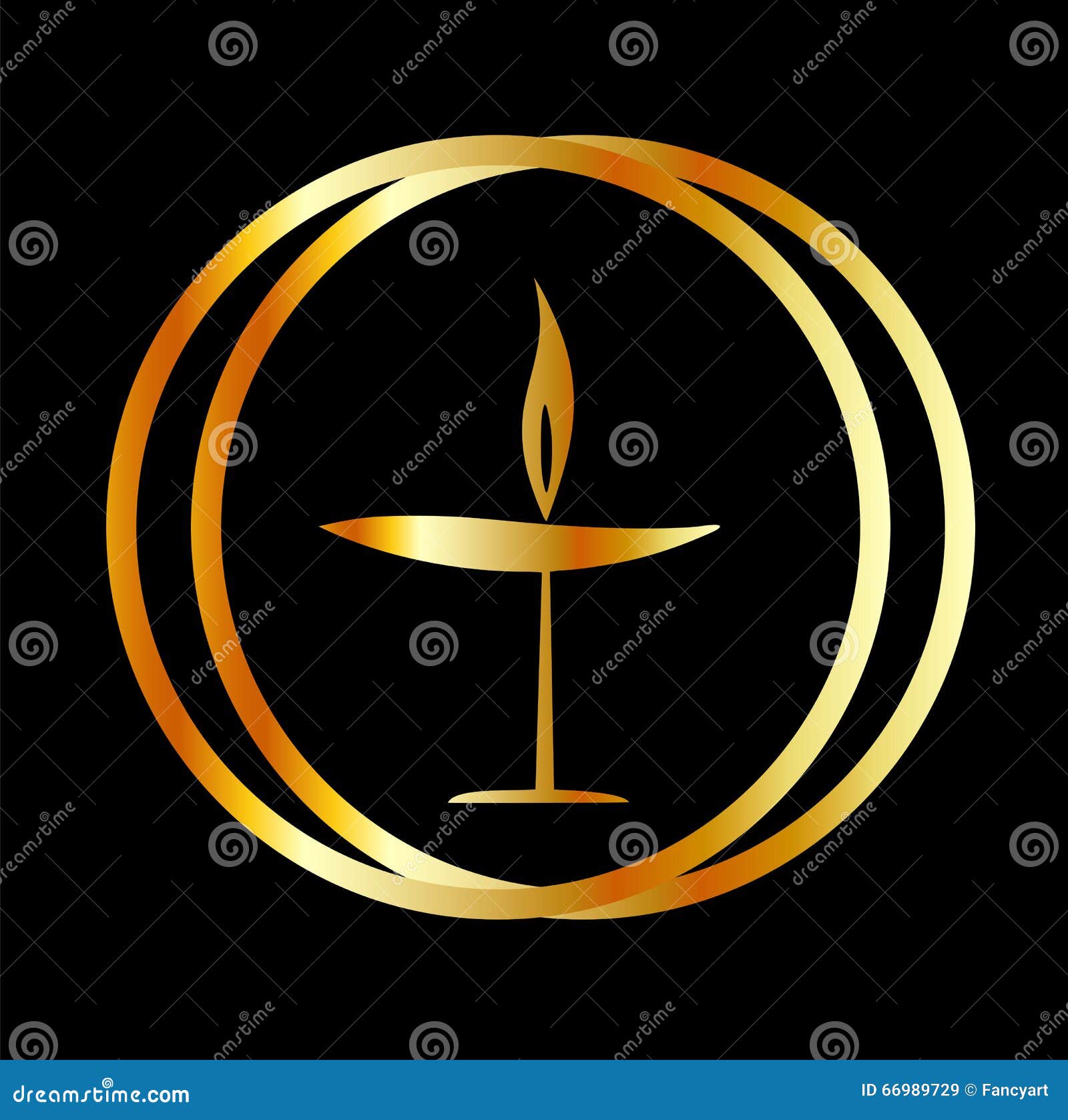 The Flaming Chalice stock vector. Illustration of religious - 66989729