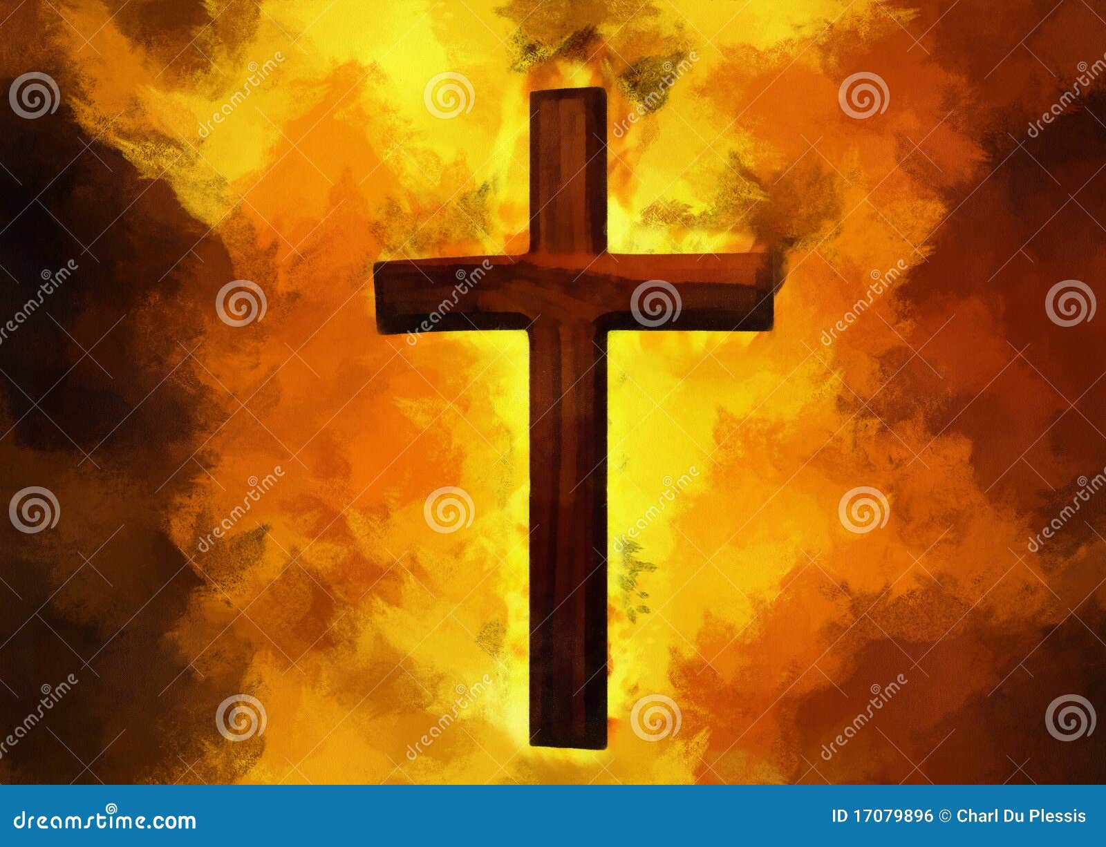 Flaming Christian Cross stock vector. Illustration of overcome - 17079896
