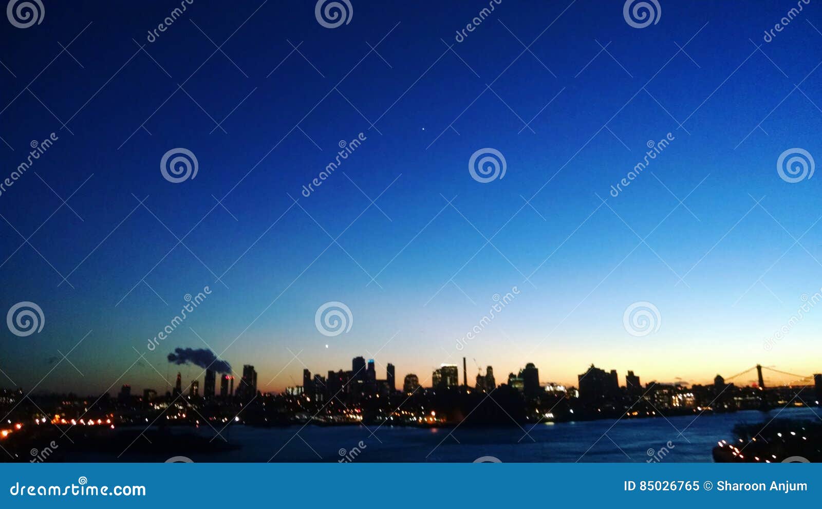 Flaming City stock image. Image of sunset, water, nightscene - 85026765