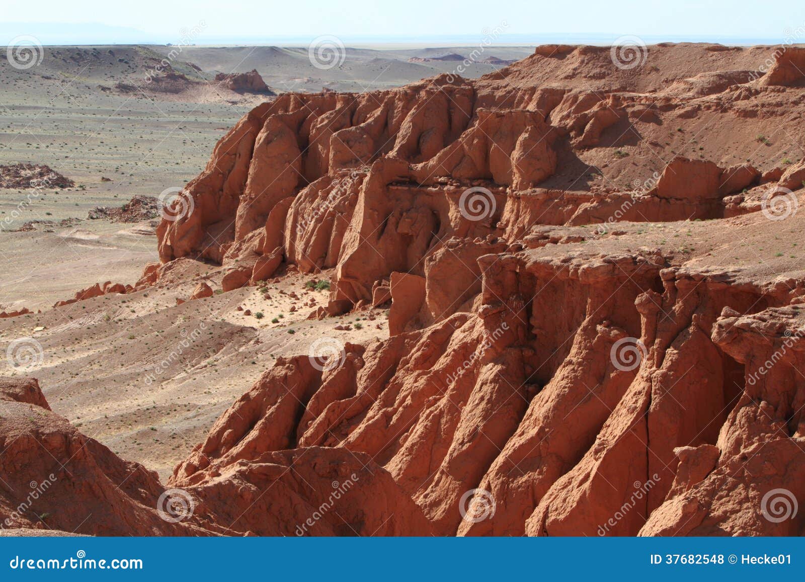 The Flaming Cliff of Bayanzag Stock Photo - Image of formation, gobi ...
