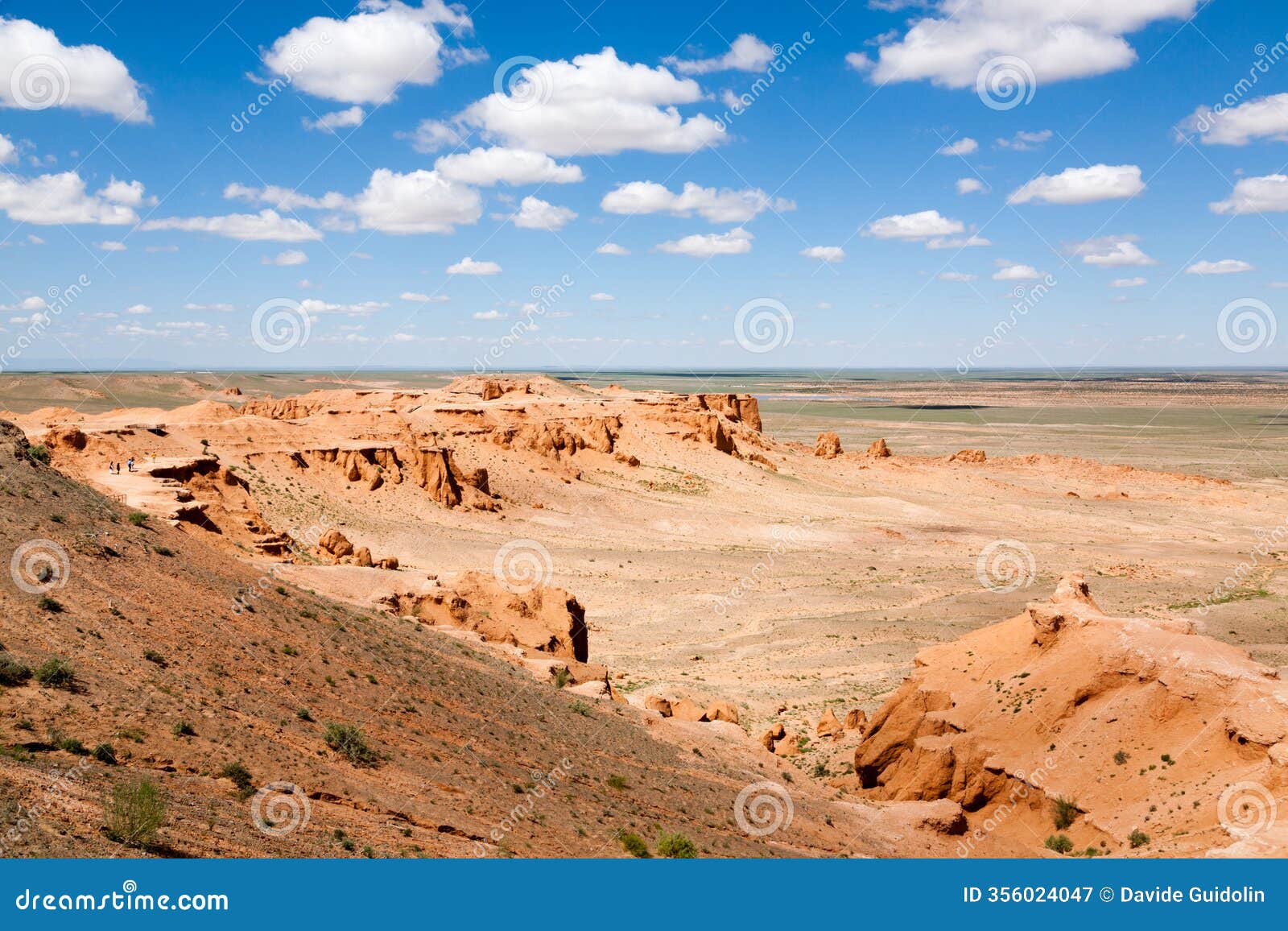 Flaming Cliffs Rocks Landscape, Mongolia. Gobi Desert Stock Image ...