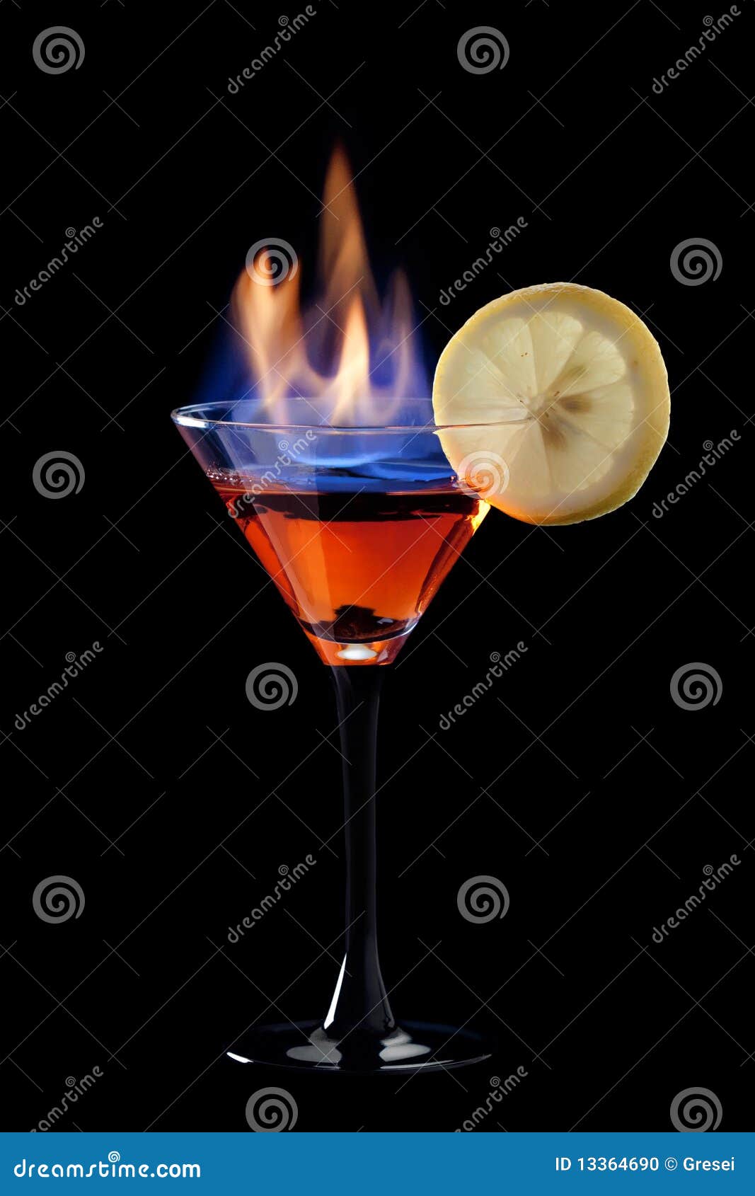 Flaming cocktail stock photo. Image of brandy, liqueur - 13364690