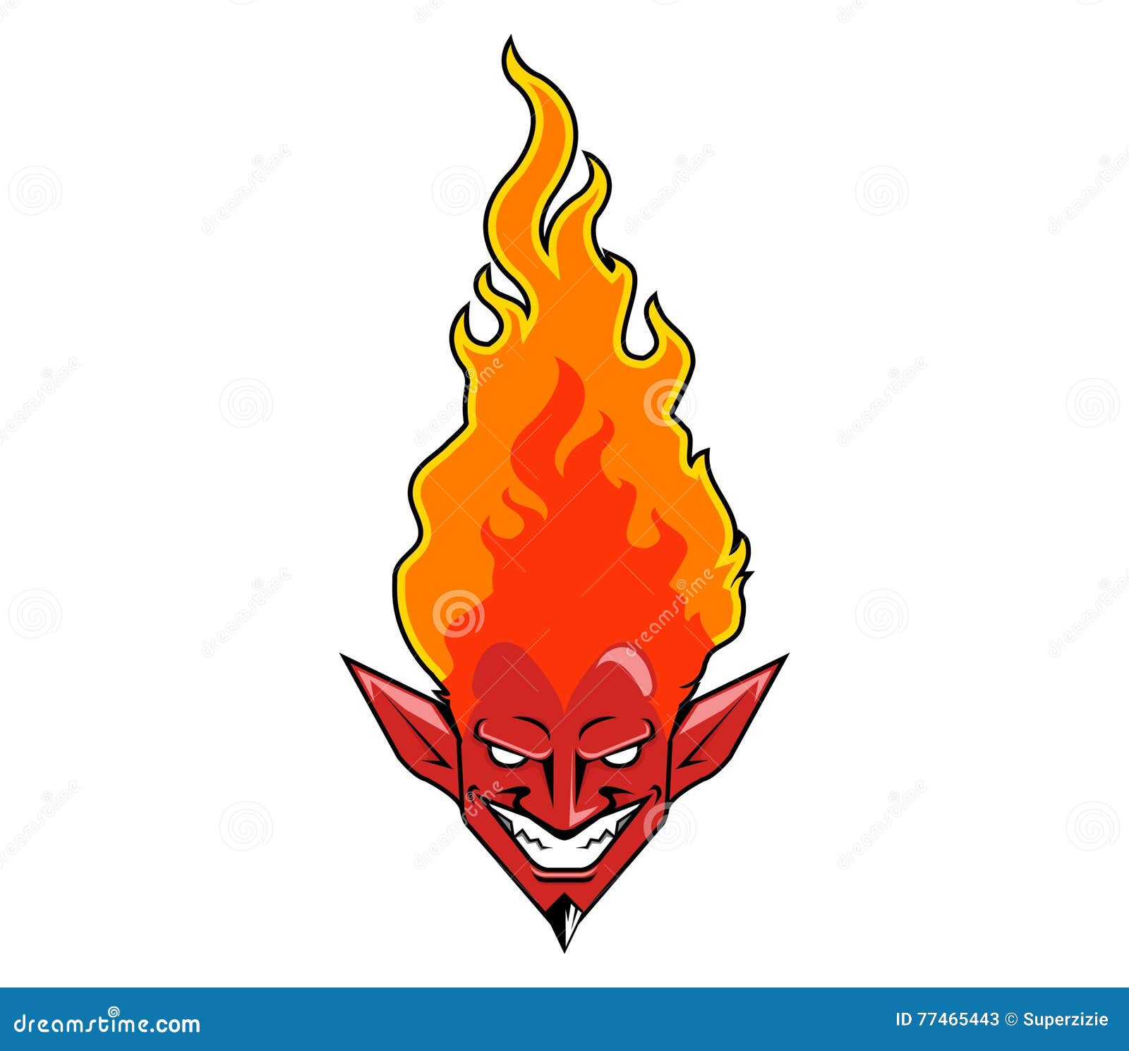 Flaming Devil stock vector. Illustration of illustrations - 77465443