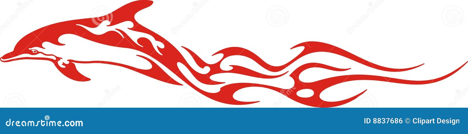 Flaming Dolphin stock illustration. Illustration of graphic - 8837686