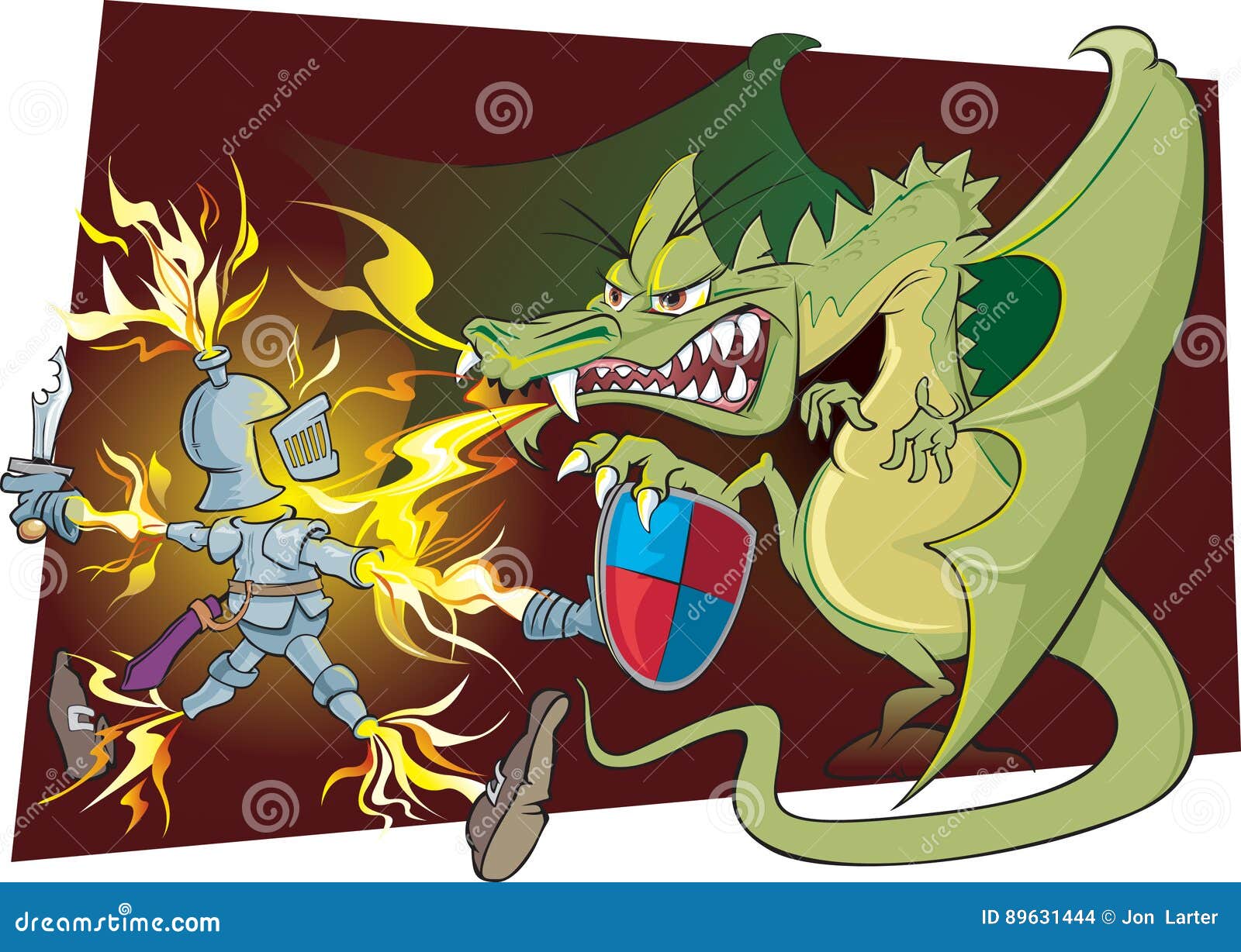 Flaming Dragon Head Symbols Cartoon Vector | CartoonDealer.com #50213435