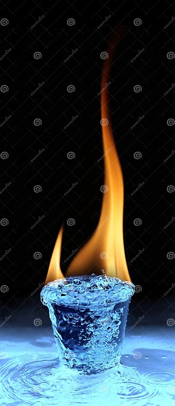 Flaming drink stock image. Image of fire, black, reflection - 4205865