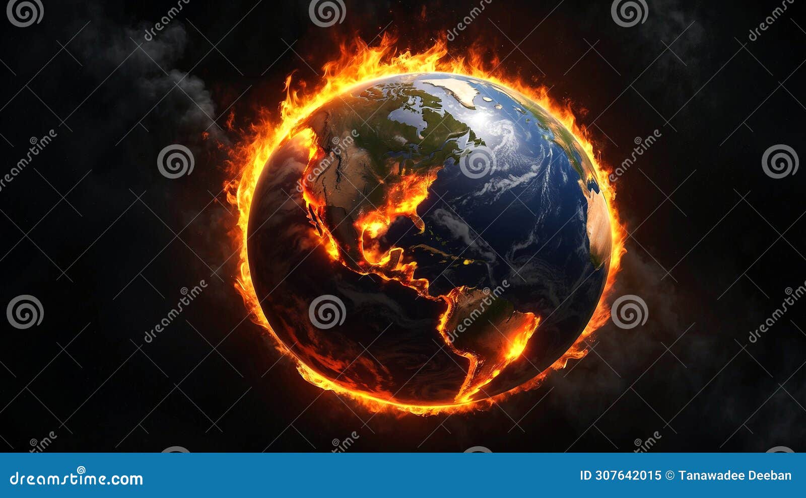 Apocalyptic Vision: Fiery Earth with Cracked Lava Texture - Global ...