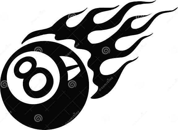 Flaming Eight Ball Vector Illustration Stock Vector - Illustration of ...