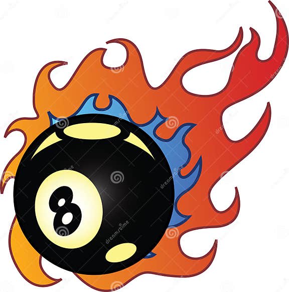 Flaming Eightball Vector Illustration Stock Vector - Illustration of ...